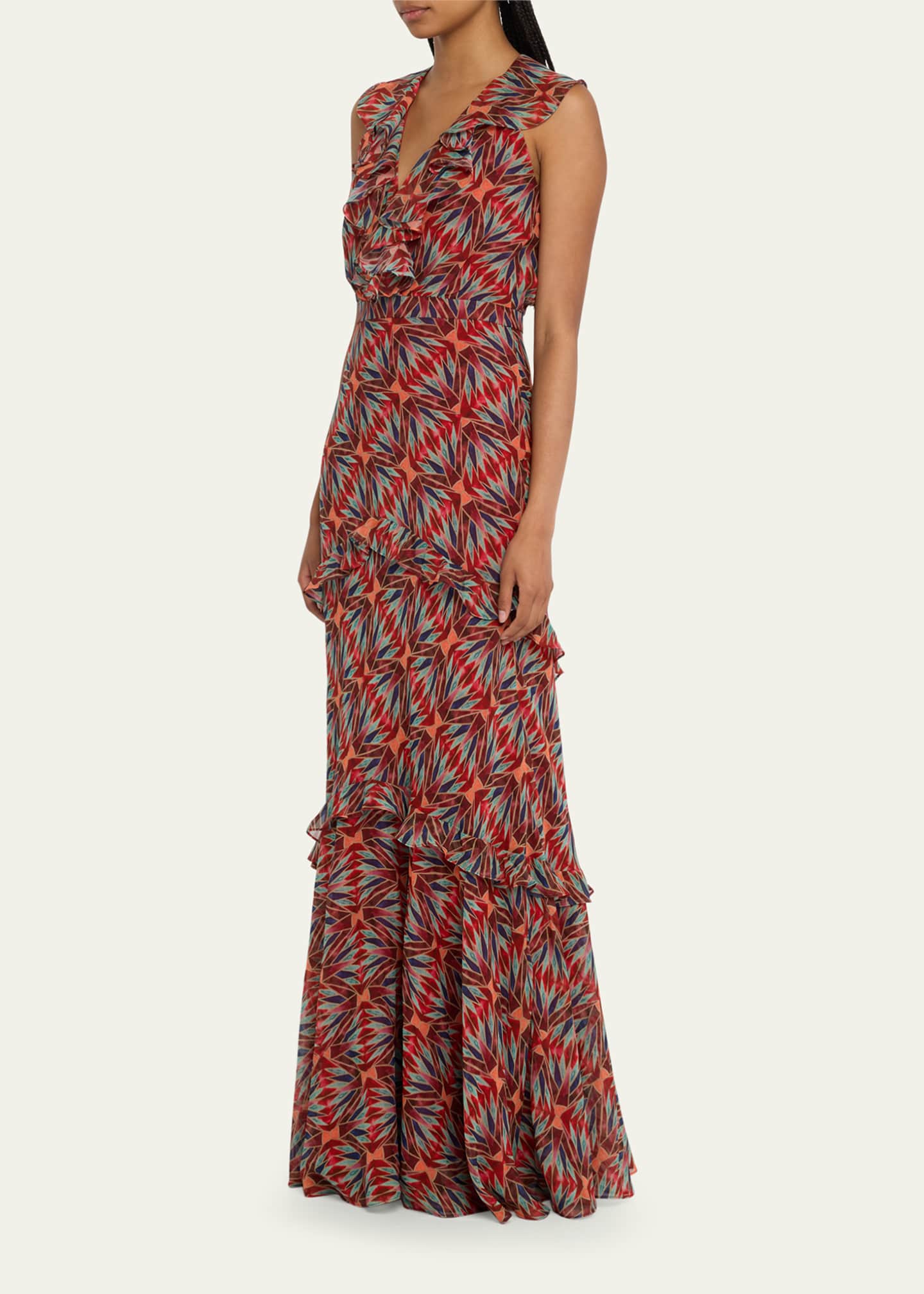 Saloni Rita Tiered Ruffle Cocktail Dress - Bergdorf Goodman
