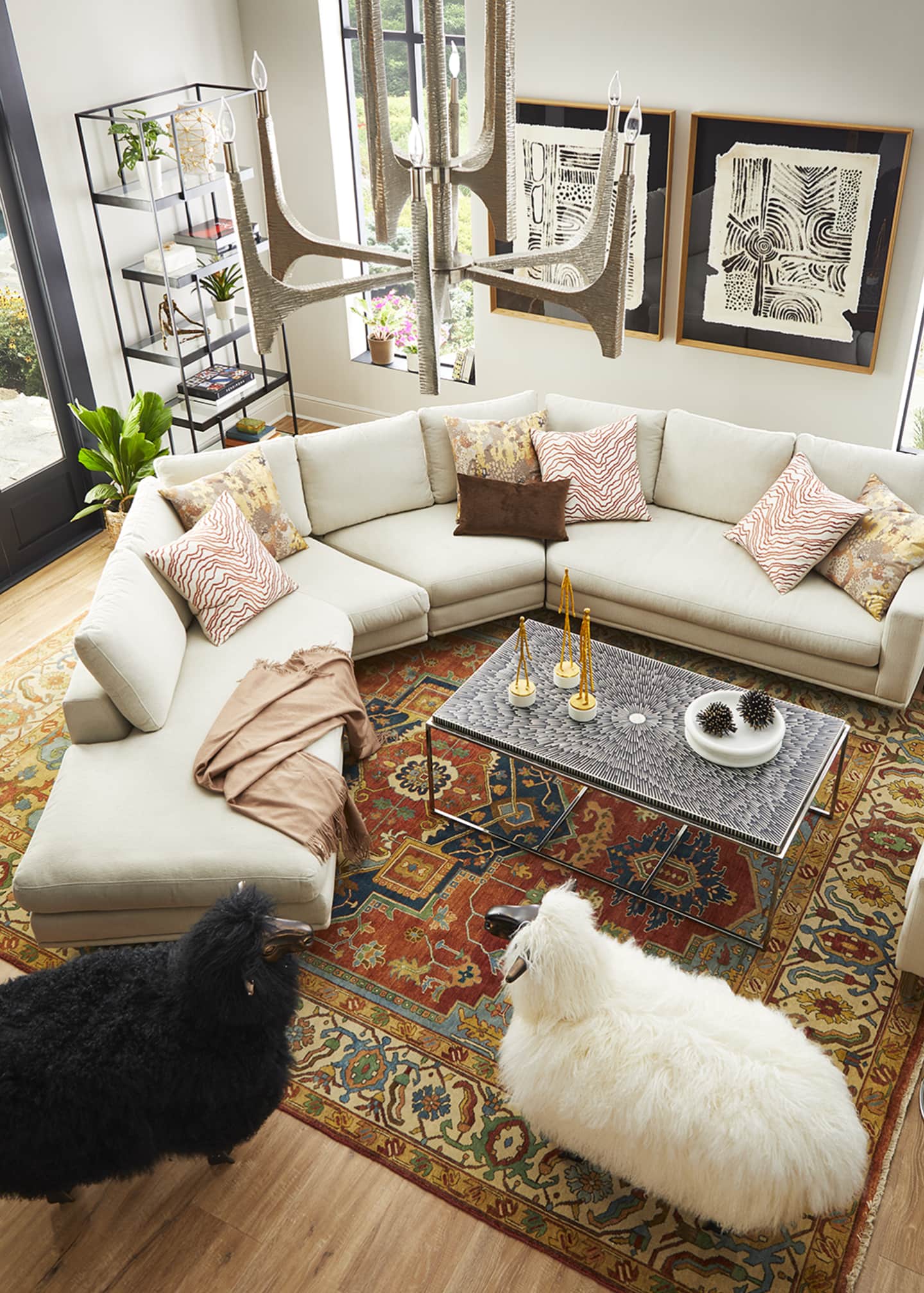 Interlude Home Magali Sheepskin Bench - Bergdorf Goodman