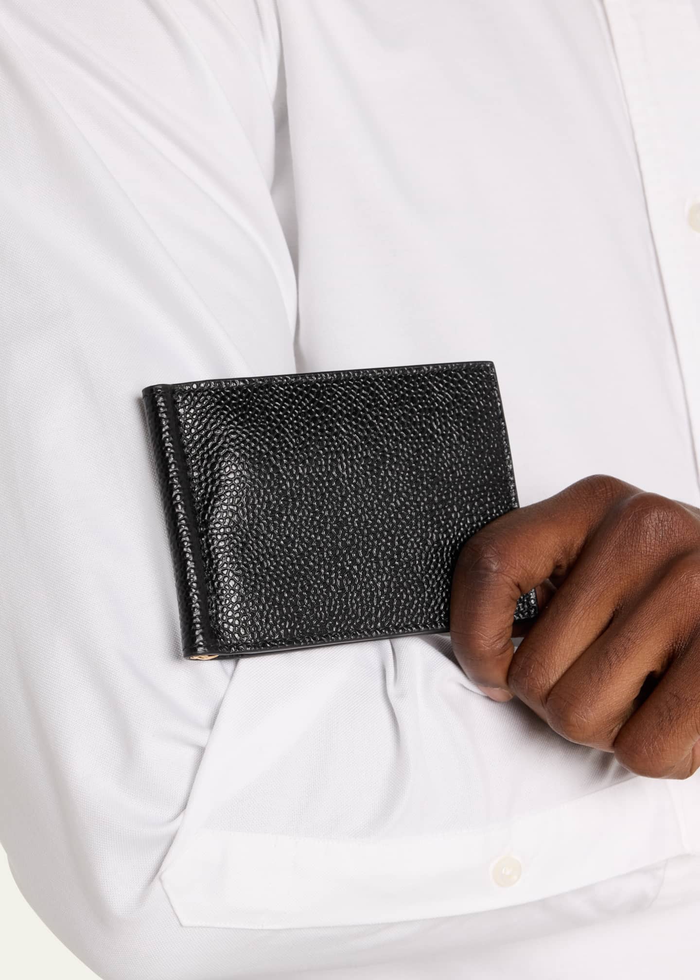 Thom Browne Men's Pebble Grain Leather Money Clip Wallet - Bergdorf Goodman