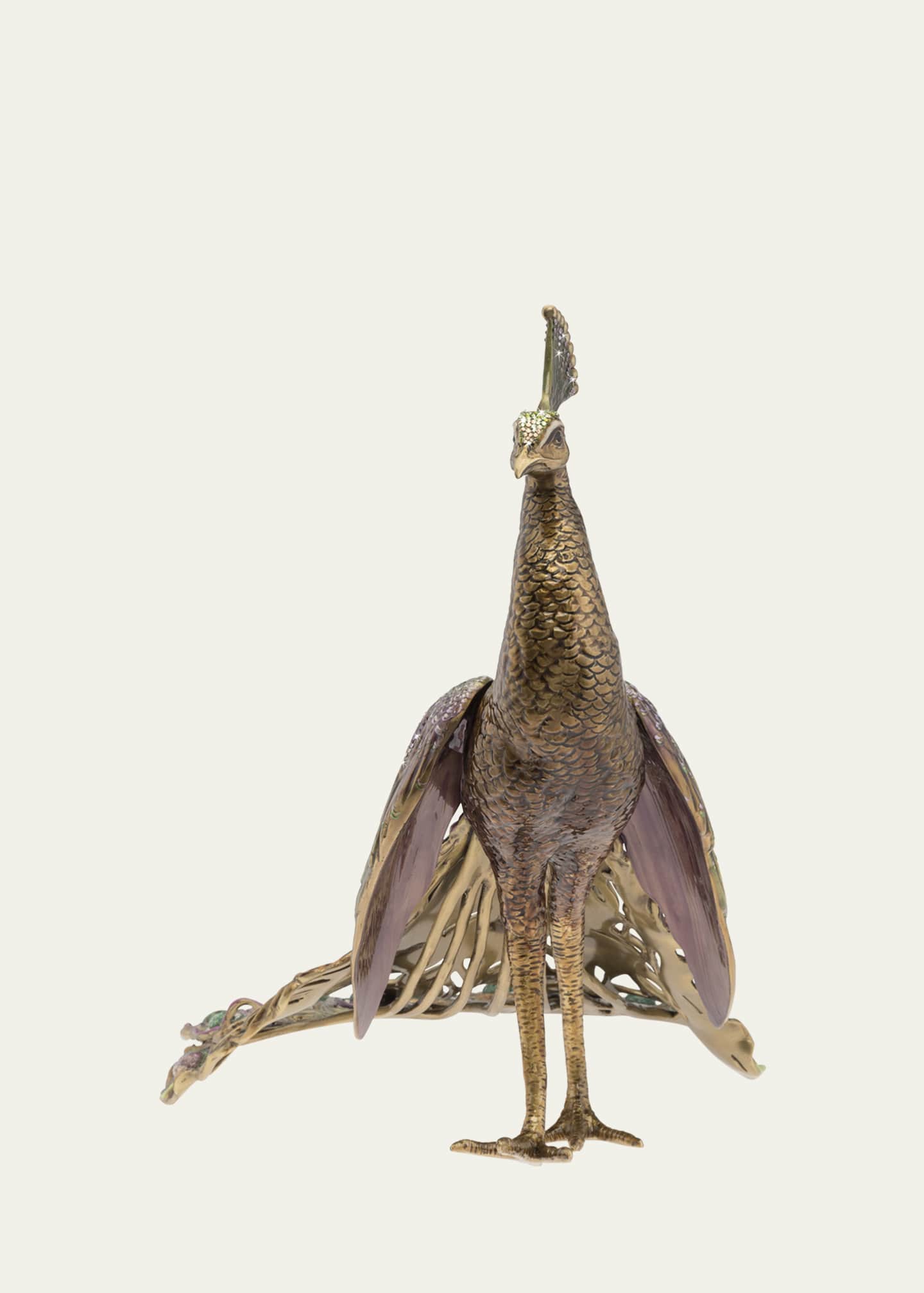 Jay Strongwater Grand Peacock Figurine - Bergdorf Goodman