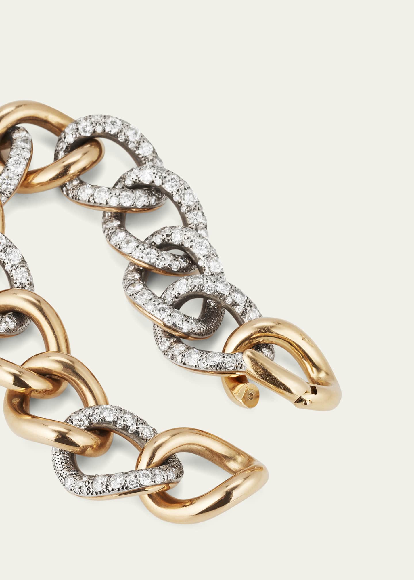 Pomellato Tango Rose Gold/Silver Curb Link Bracelet with Diamonds ...