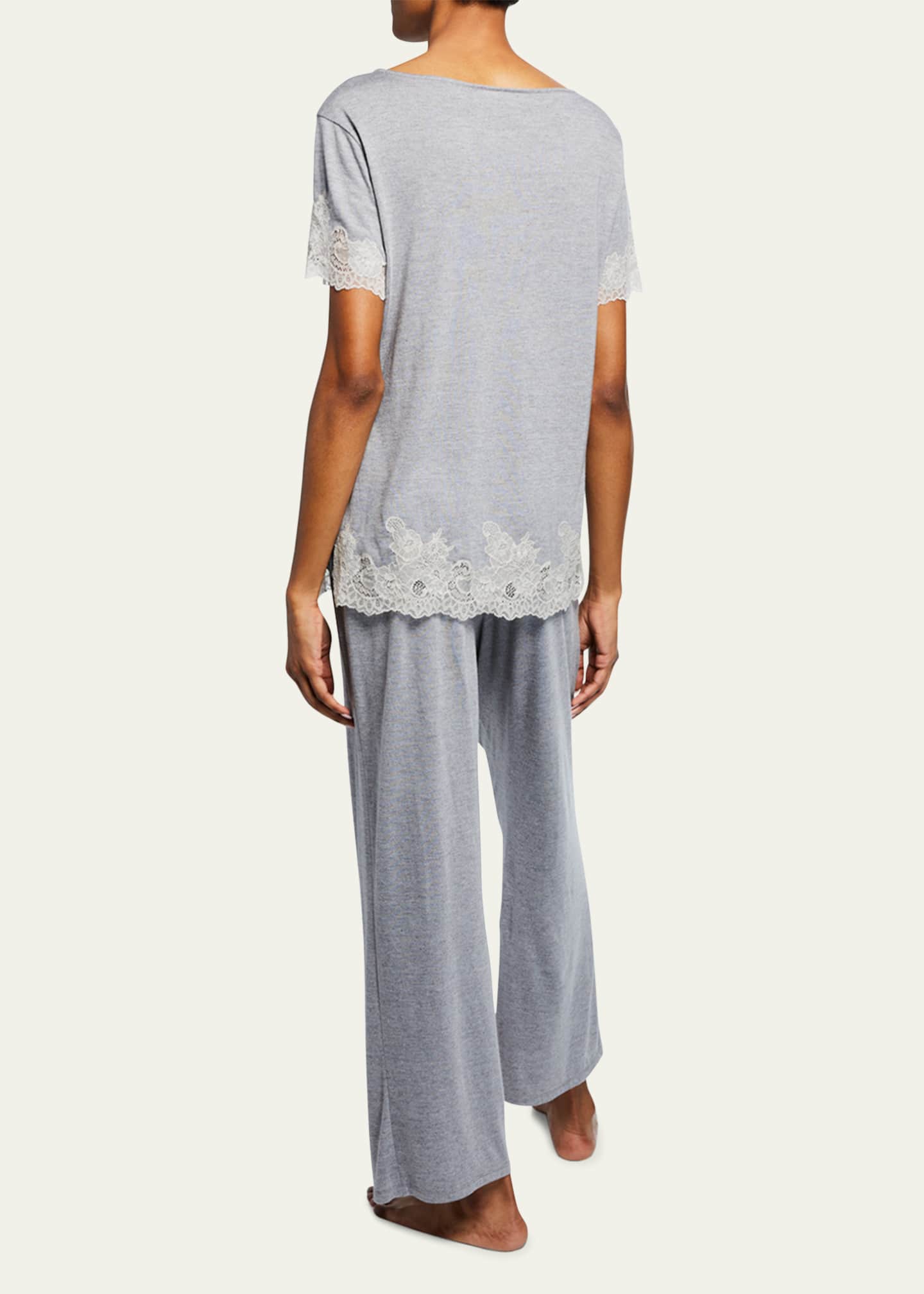Natori Shangri La Luxe Lace-Trim Pajama Set - Bergdorf Goodman