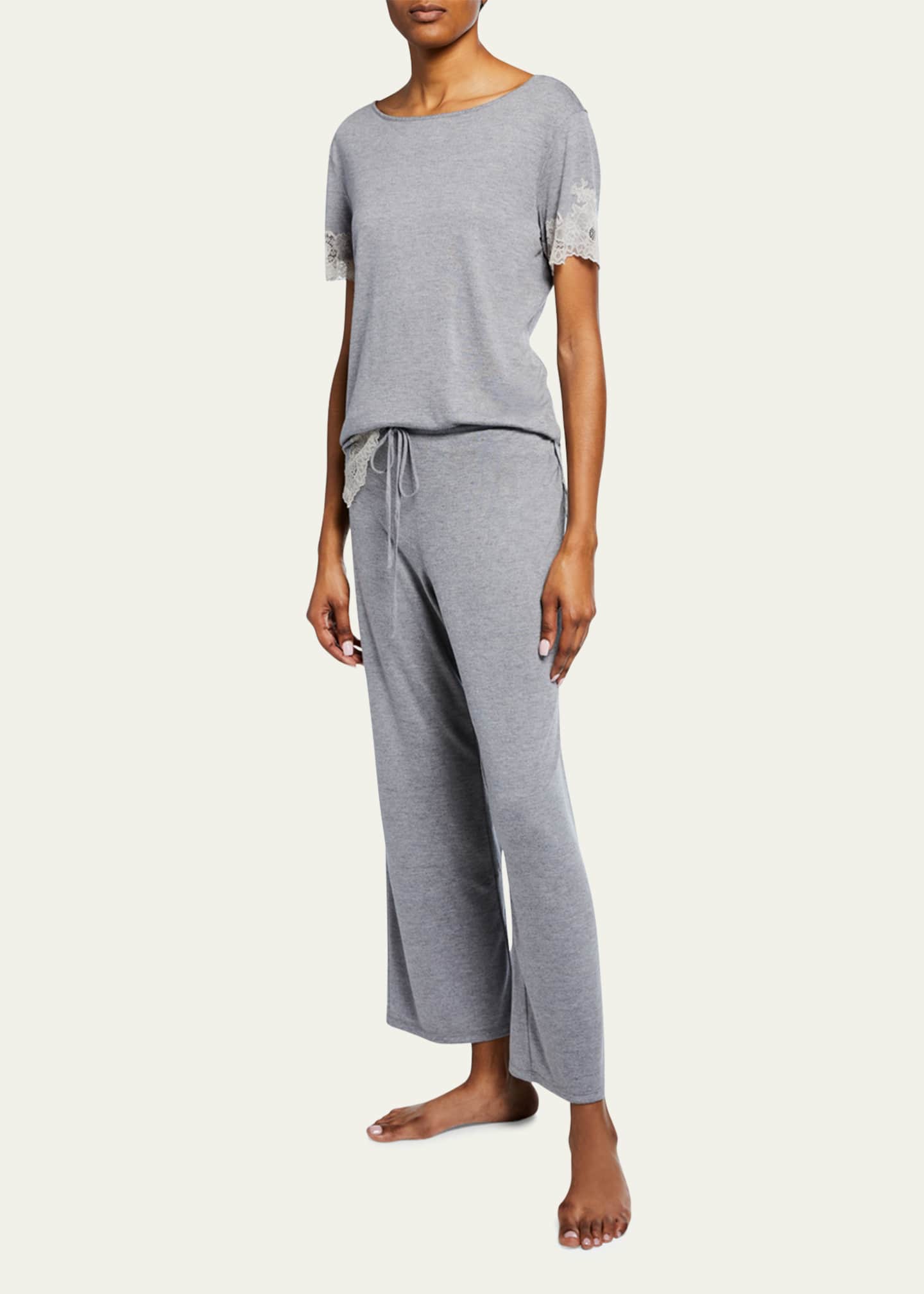 Natori Shangri La Luxe Lace-Trim Pajama Set - Bergdorf Goodman