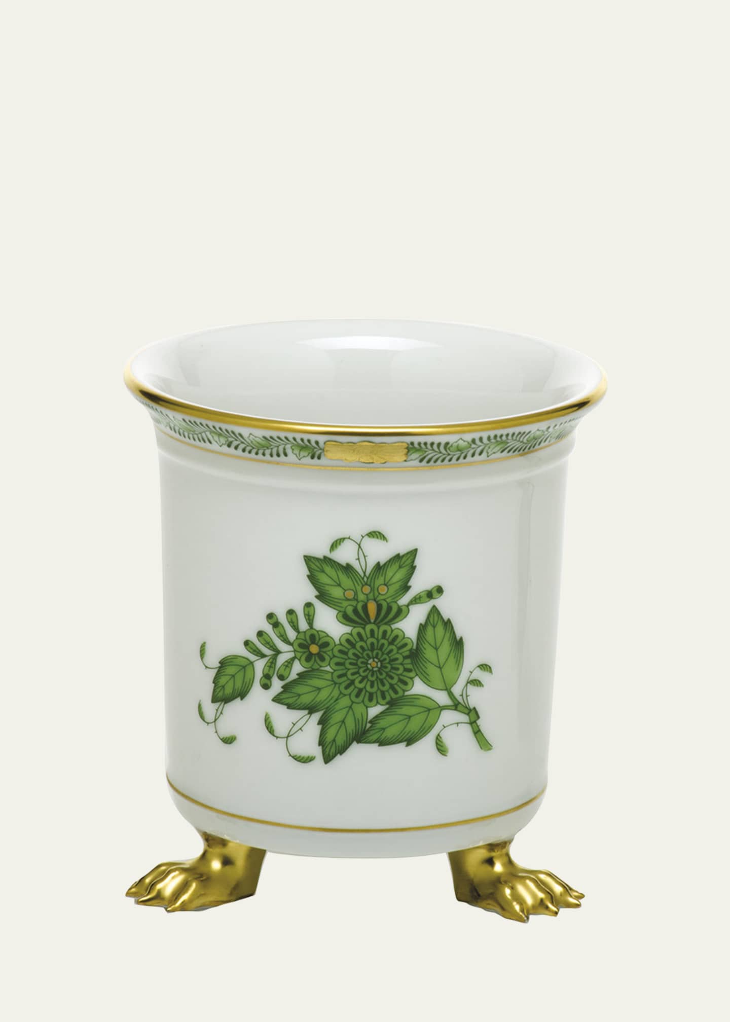 Herend Chinese Bouquet Green Mini Cachepot wFeet - Bergdorf Goodman