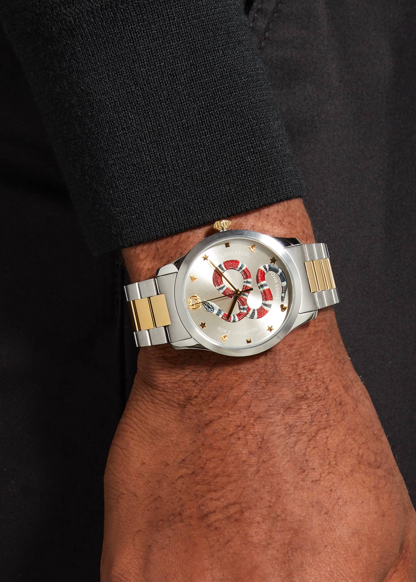 Gucci Snake Yellow Gold PVD-Trim Bracelet Watch - Bergdorf Goodman