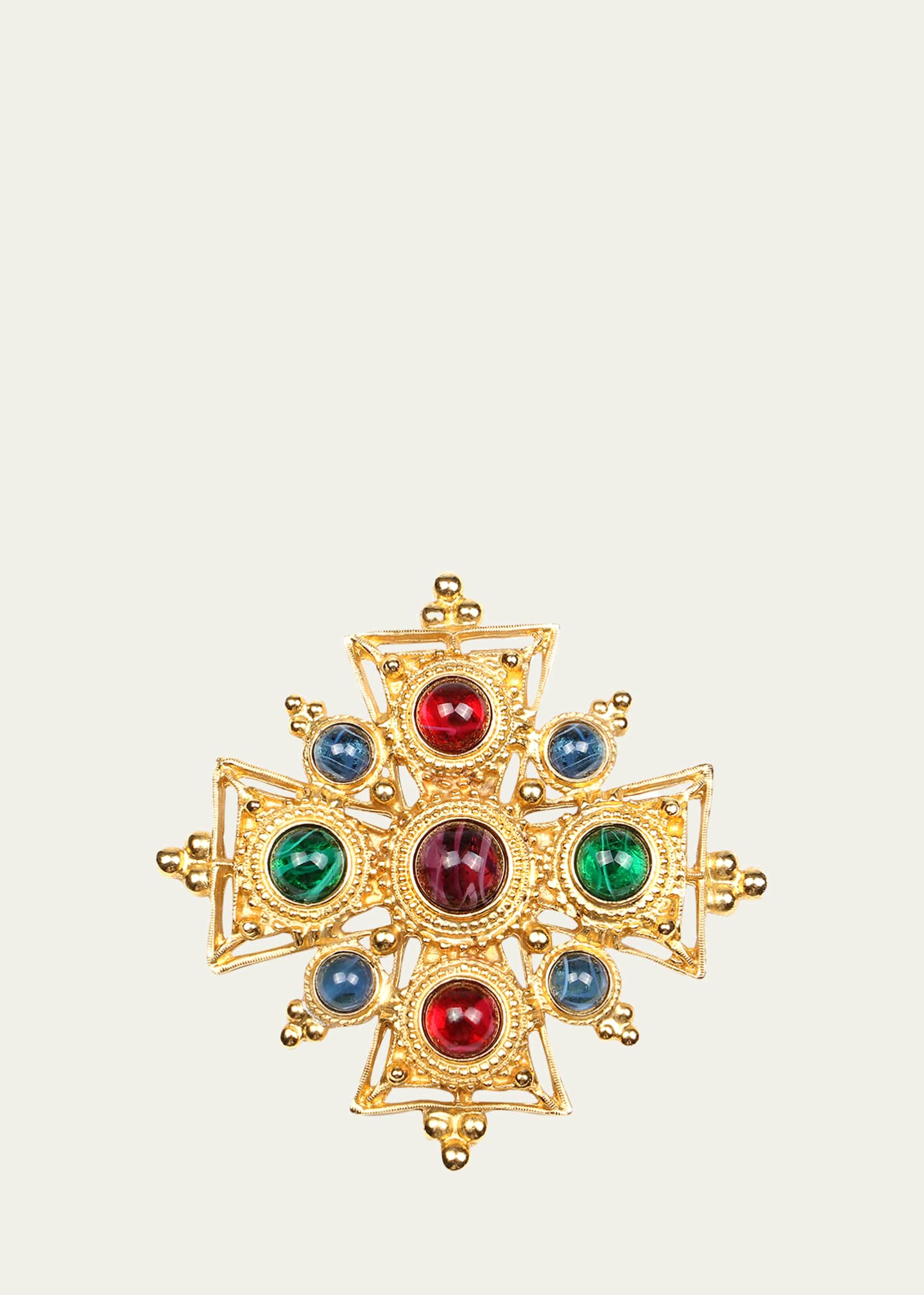 Ben-Amun Multicolor Cross Brooch - Bergdorf Goodman