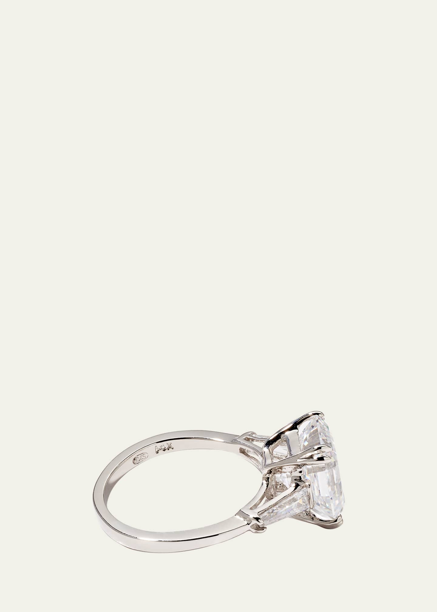 Fantasia by DeSerio 4.5 TCW 14k White Gold Asscher Cubic Zirconia Ring ...