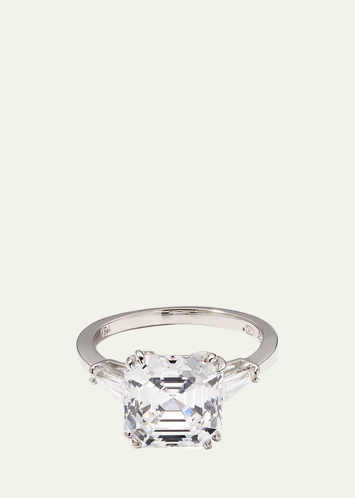 Fantasia by DeSerio 4.5 TCW 14k White Gold Asscher Cubic Zirconia Ring ...