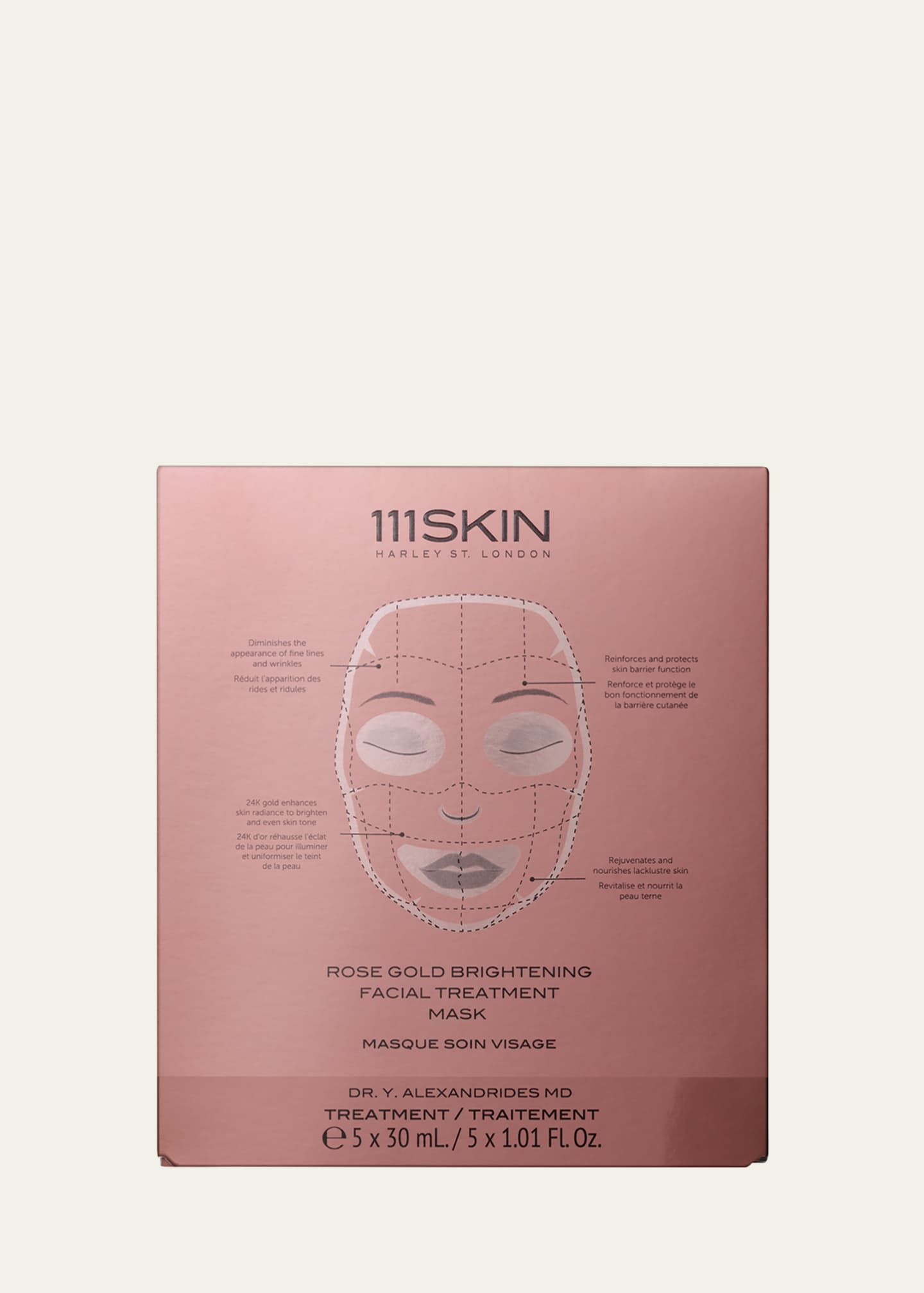 111SKIN Rose Gold Brightening Facial Treatment Mask Box, 5 Count ...