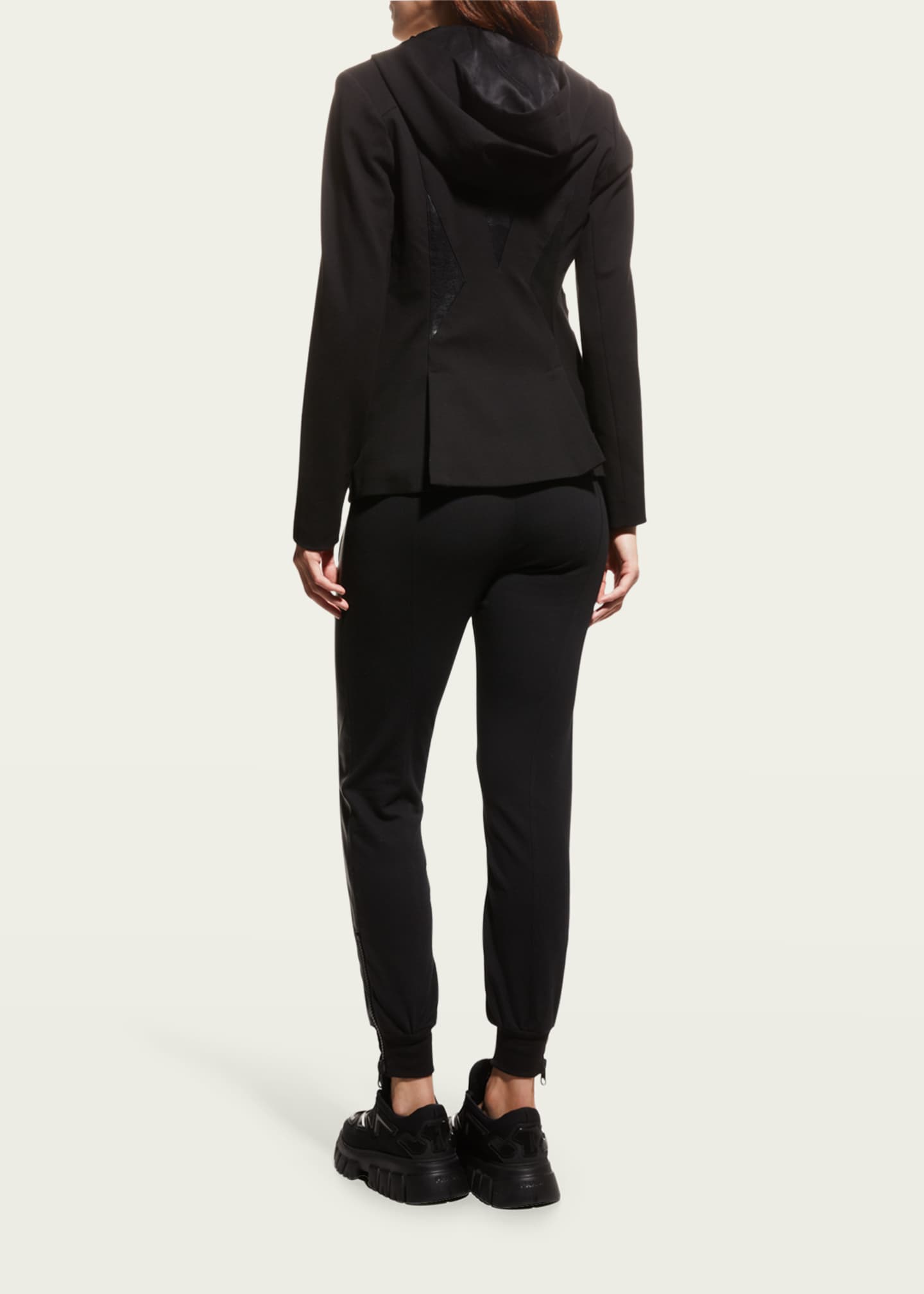 Blanc Noir Hooded Single-Button Moto Blazer - Bergdorf Goodman