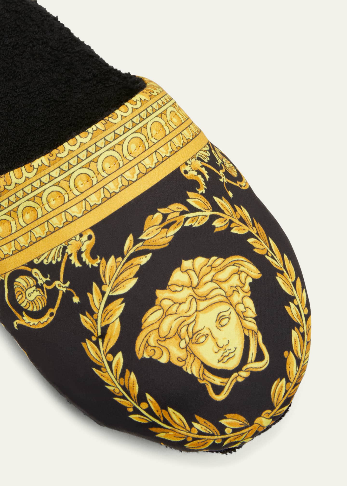 Versace Men's Barocco-Print Mule Slippers - Bergdorf Goodman