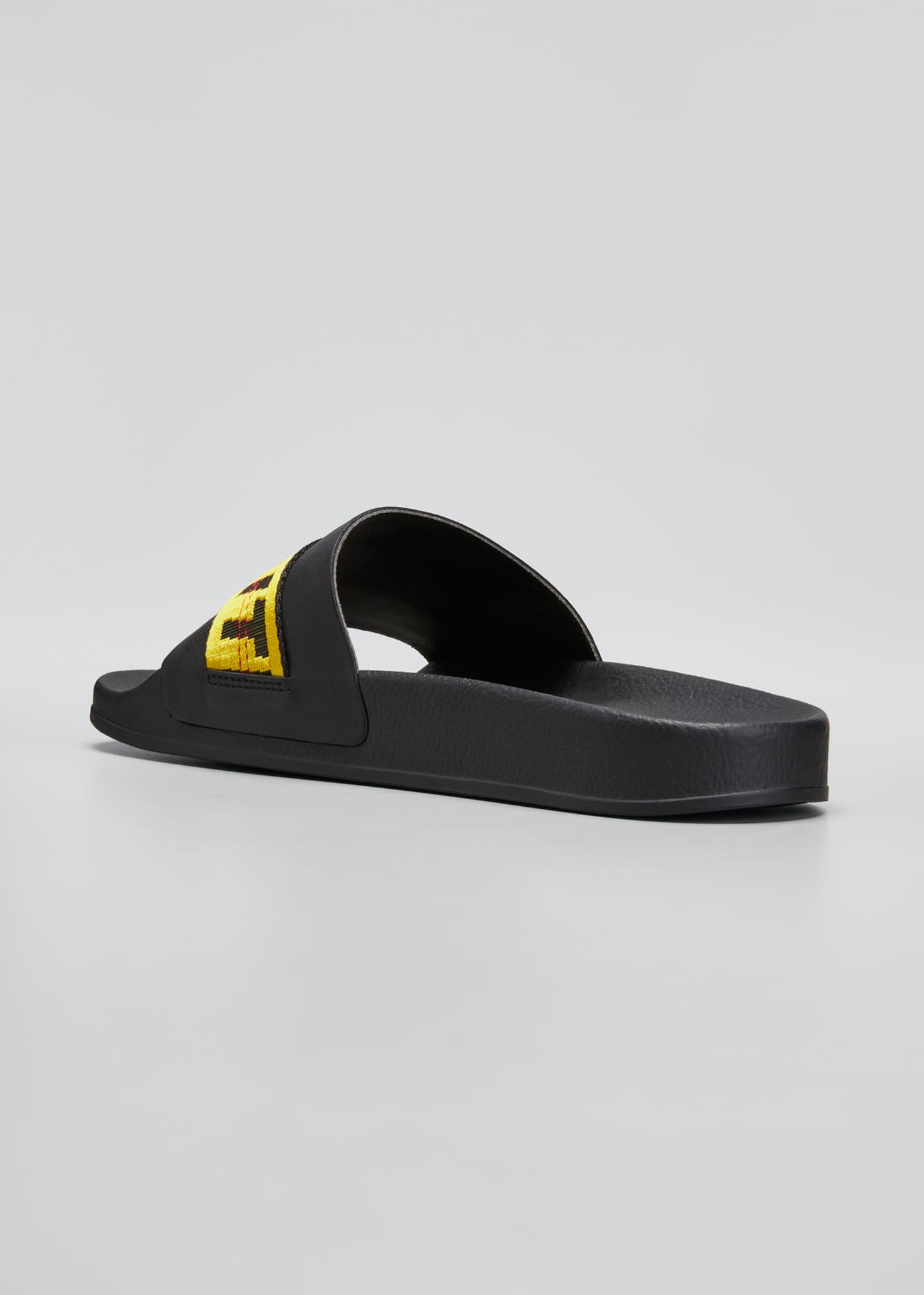 Off-White Men's Industrial Leather Slide Sandals - Bergdorf Goodman