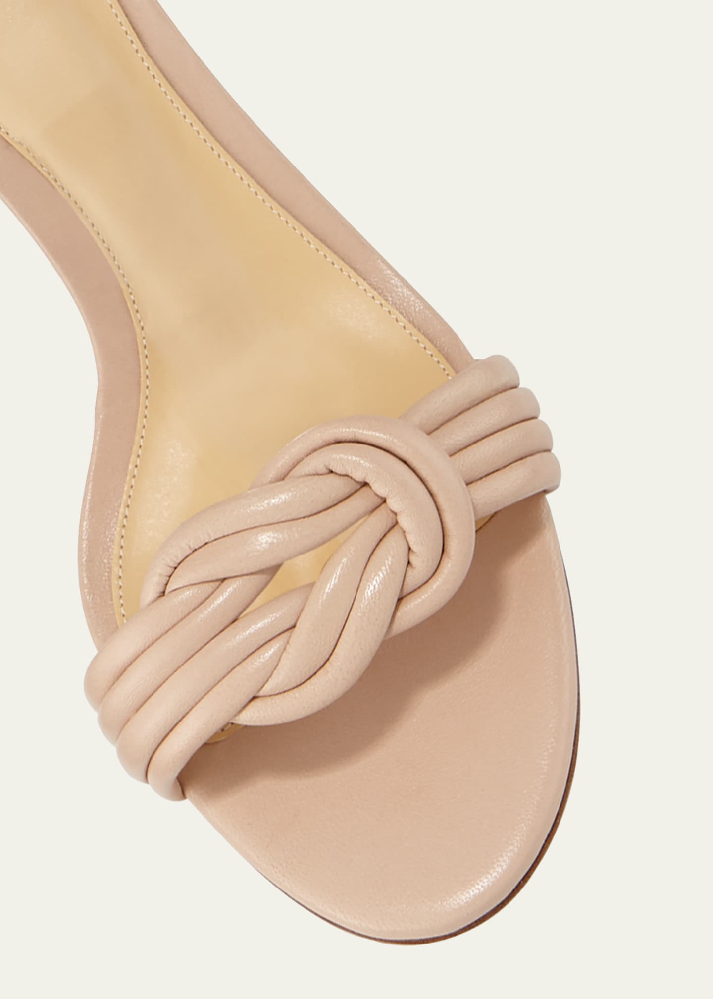 Alexandre Birman Vicky Knot Block-Heel Leather Sandals - Bergdorf Goodman