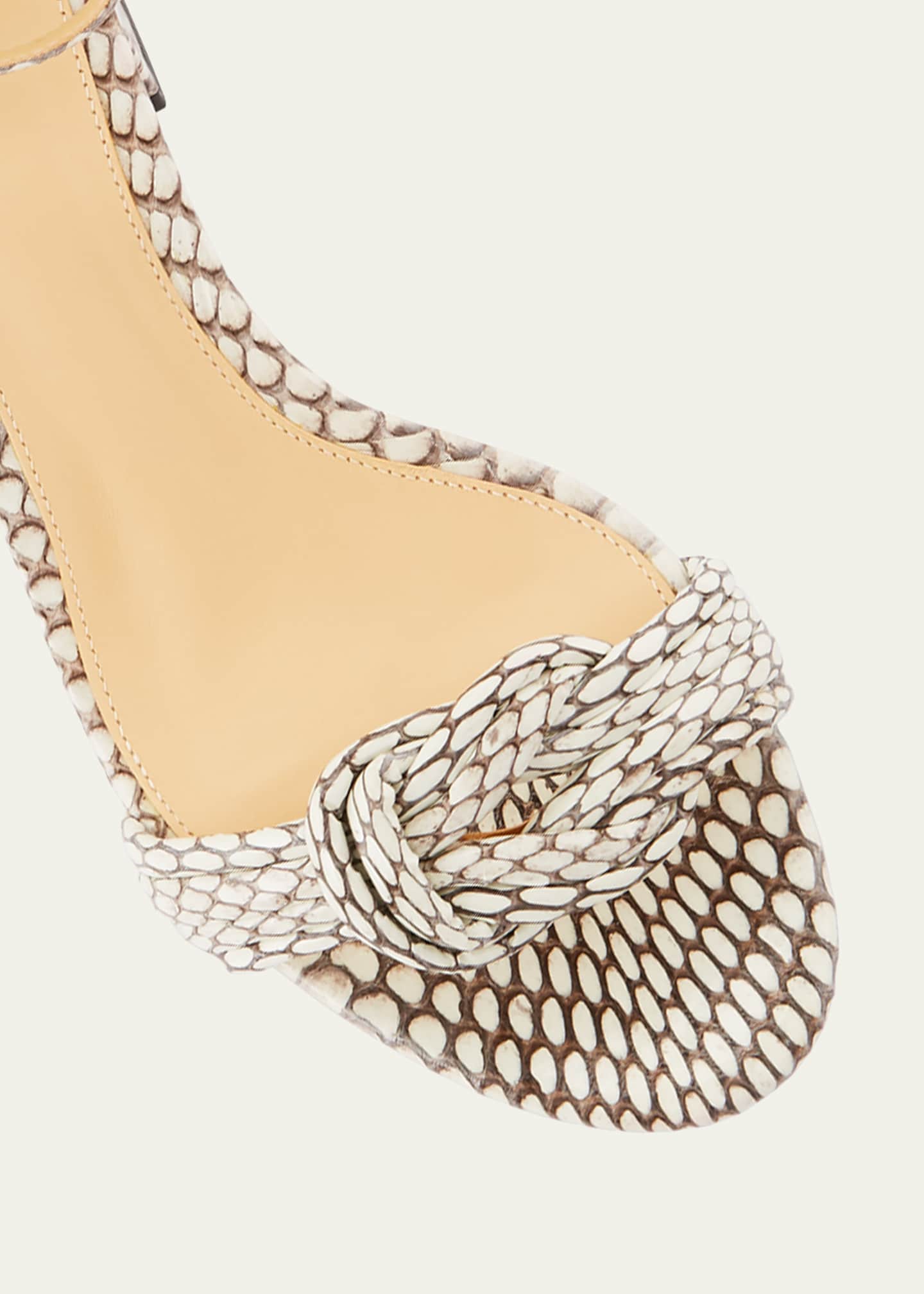 Alexandre Birman Vicky Knot Snakeskin Sandals - Bergdorf Goodman