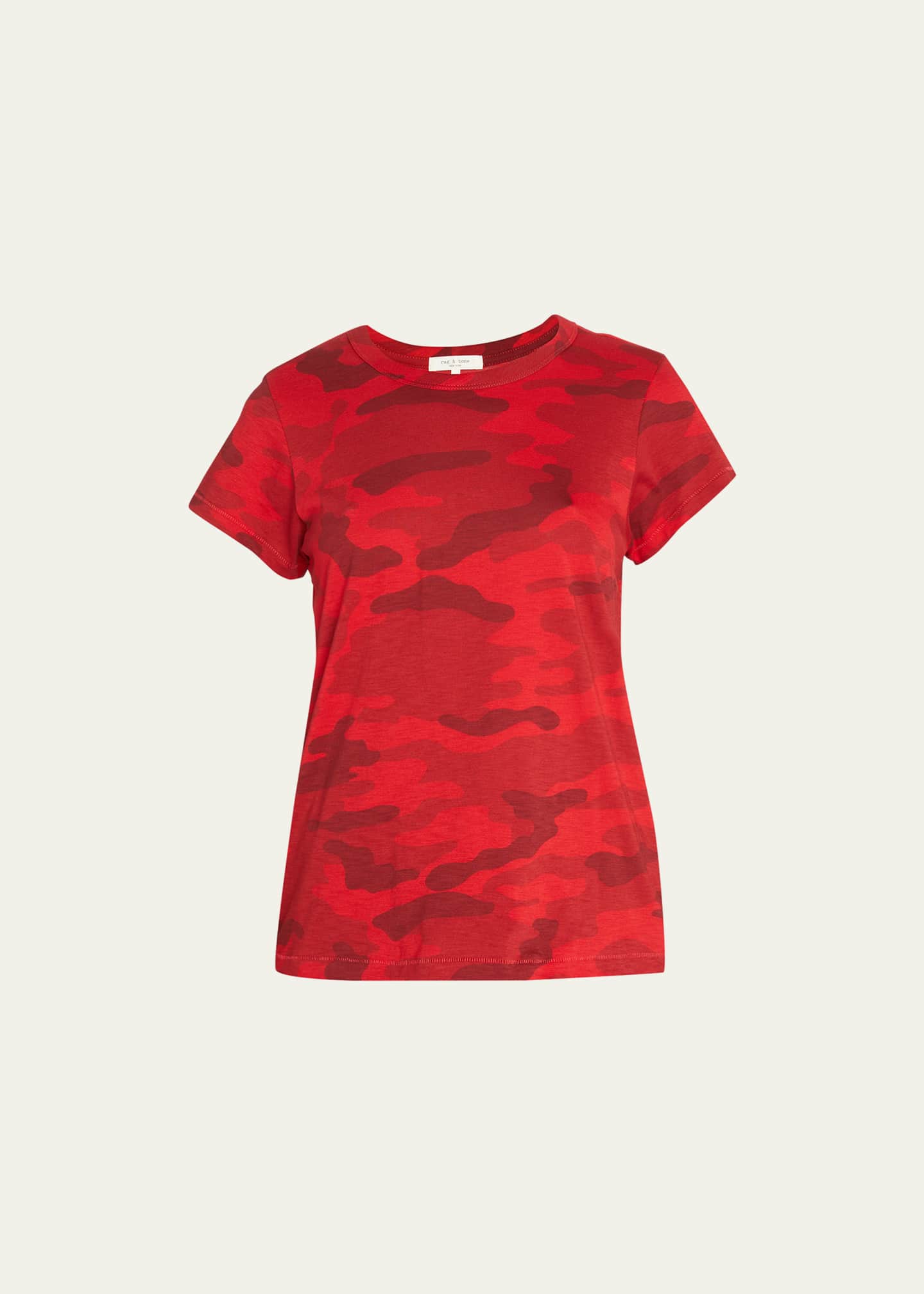 Rag & Bone Camo-Print Cap-Sleeve Cotton Tee - Bergdorf Goodman