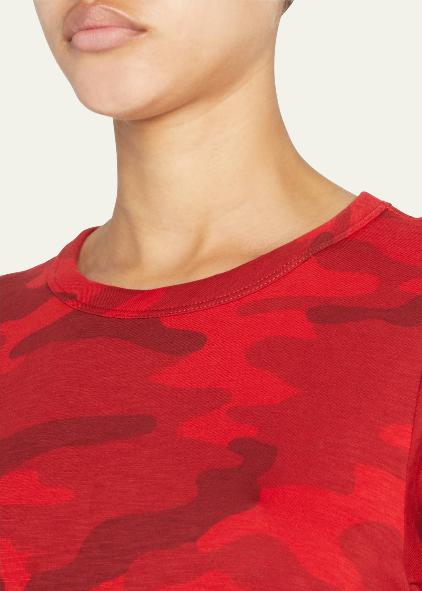 Rag & Bone Camo-Print Cap-Sleeve Cotton Tee - Bergdorf Goodman