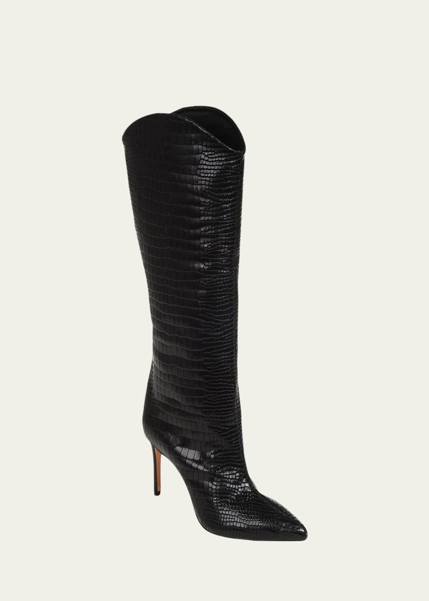 Schutz Maryana Snake-Print Leather Knee Boots - Bergdorf Goodman
