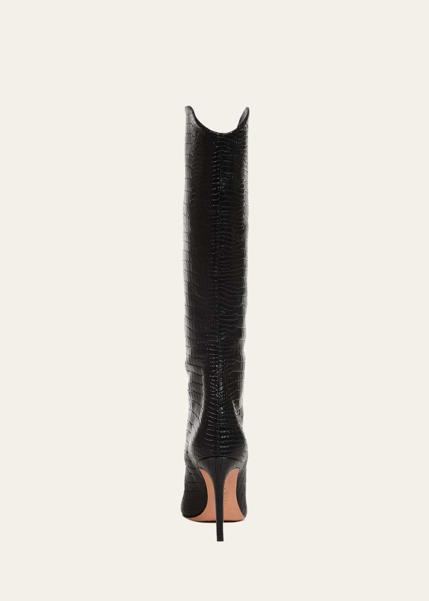 Schutz Maryana Snake-Print Leather Knee Boots - Bergdorf Goodman