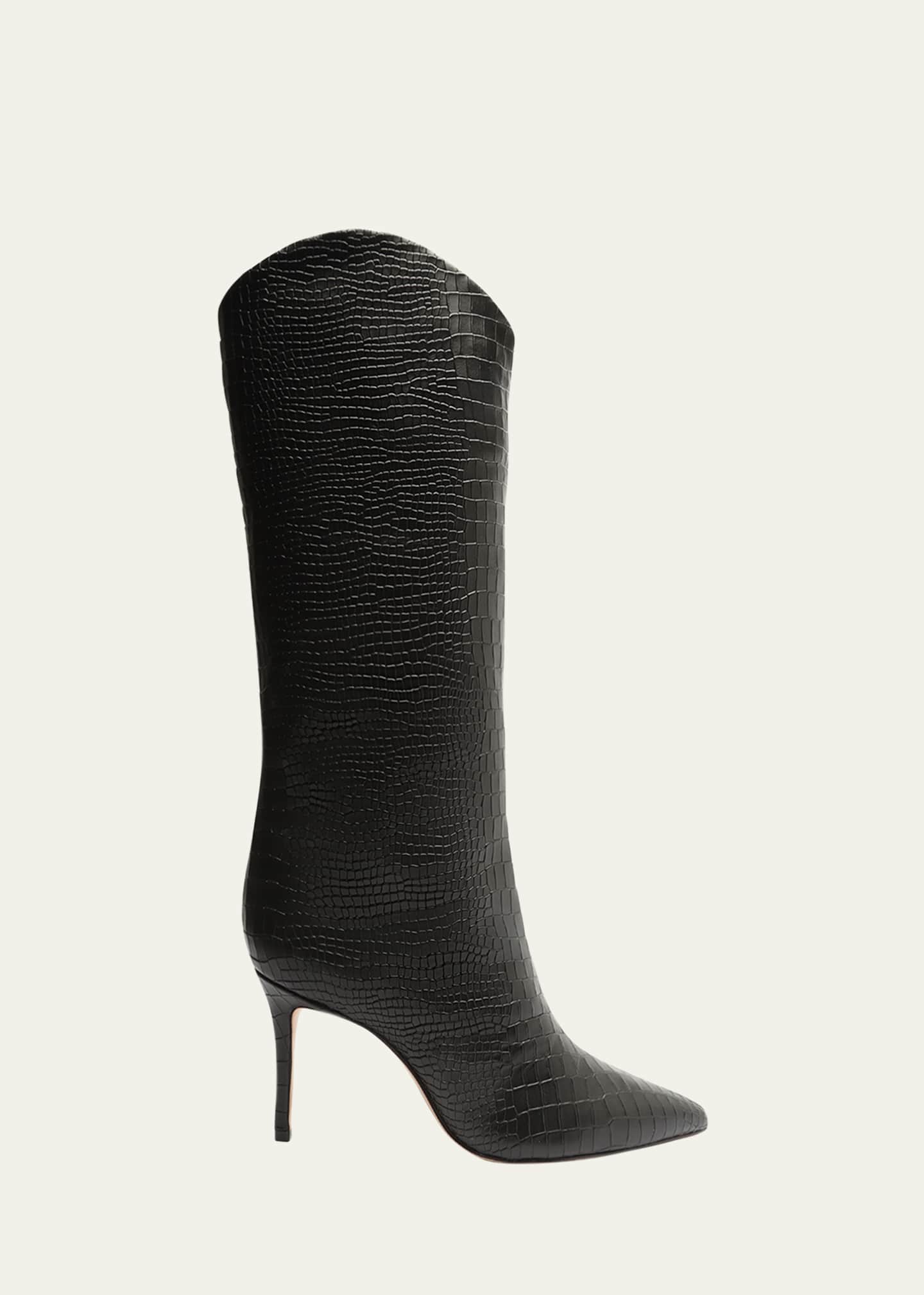 Schutz Maryana Snake-Print Leather Knee Boots - Bergdorf Goodman