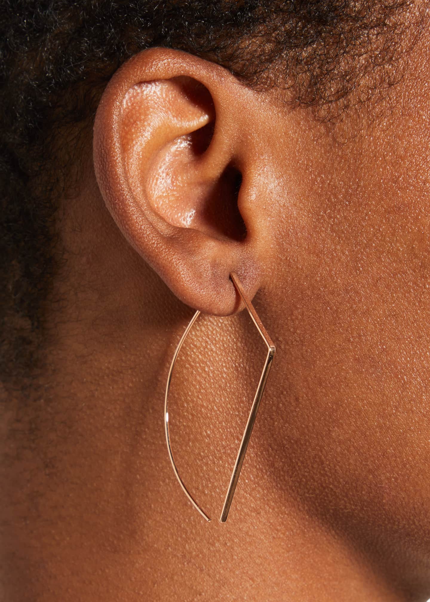 Lana 14k Gold Angular Pull-Through Earrings - Bergdorf Goodman