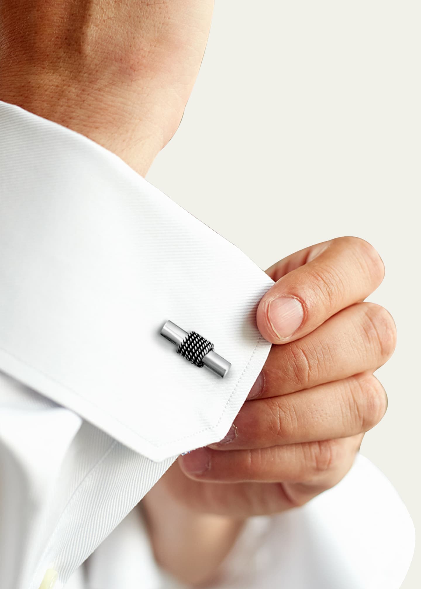 Jan Leslie Men's Sterling Silver Rope Tube Cufflinks - Bergdorf Goodman