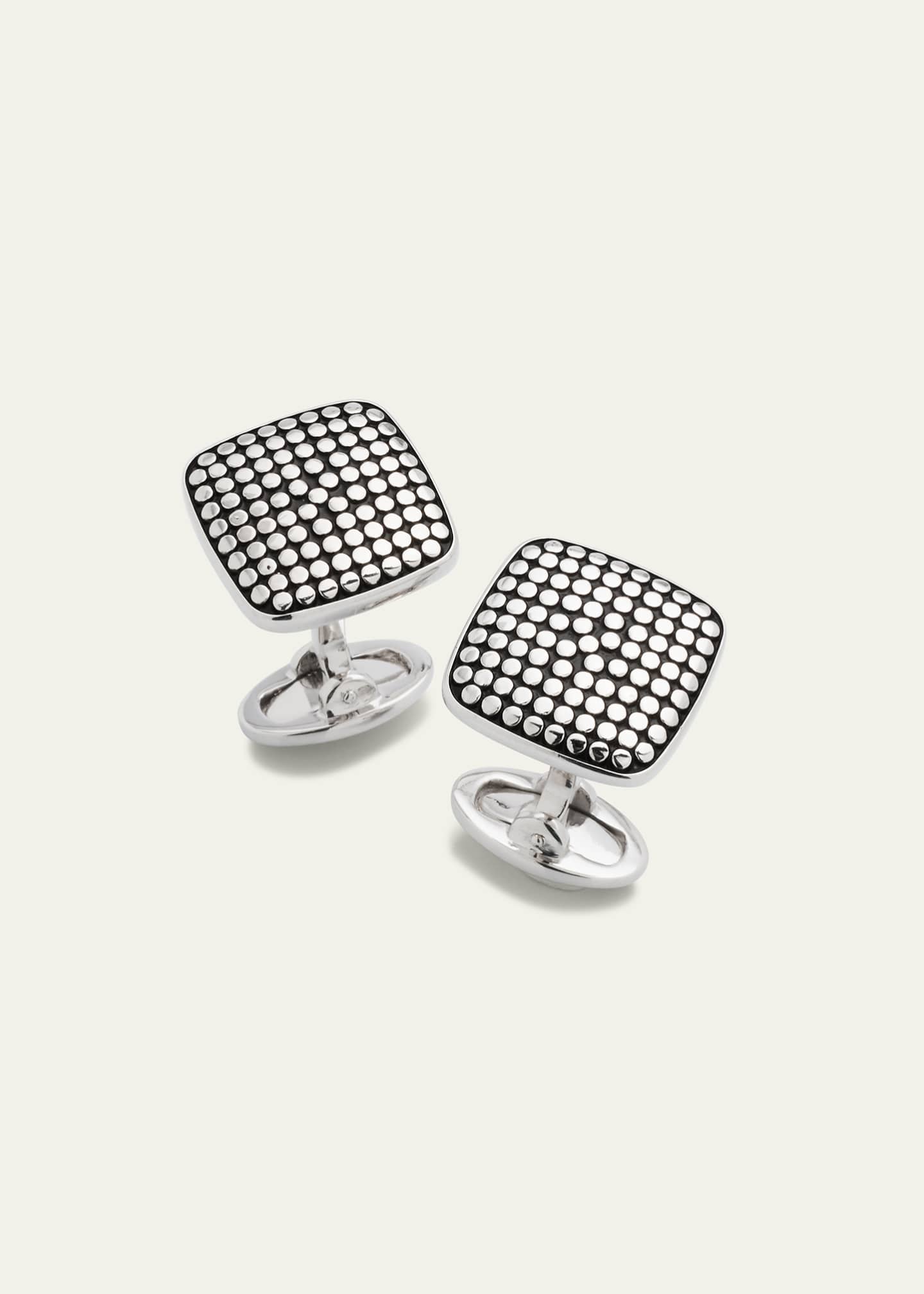 Jan Leslie Men's Sterling Silver Dotted Square Cufflinks - Bergdorf Goodman