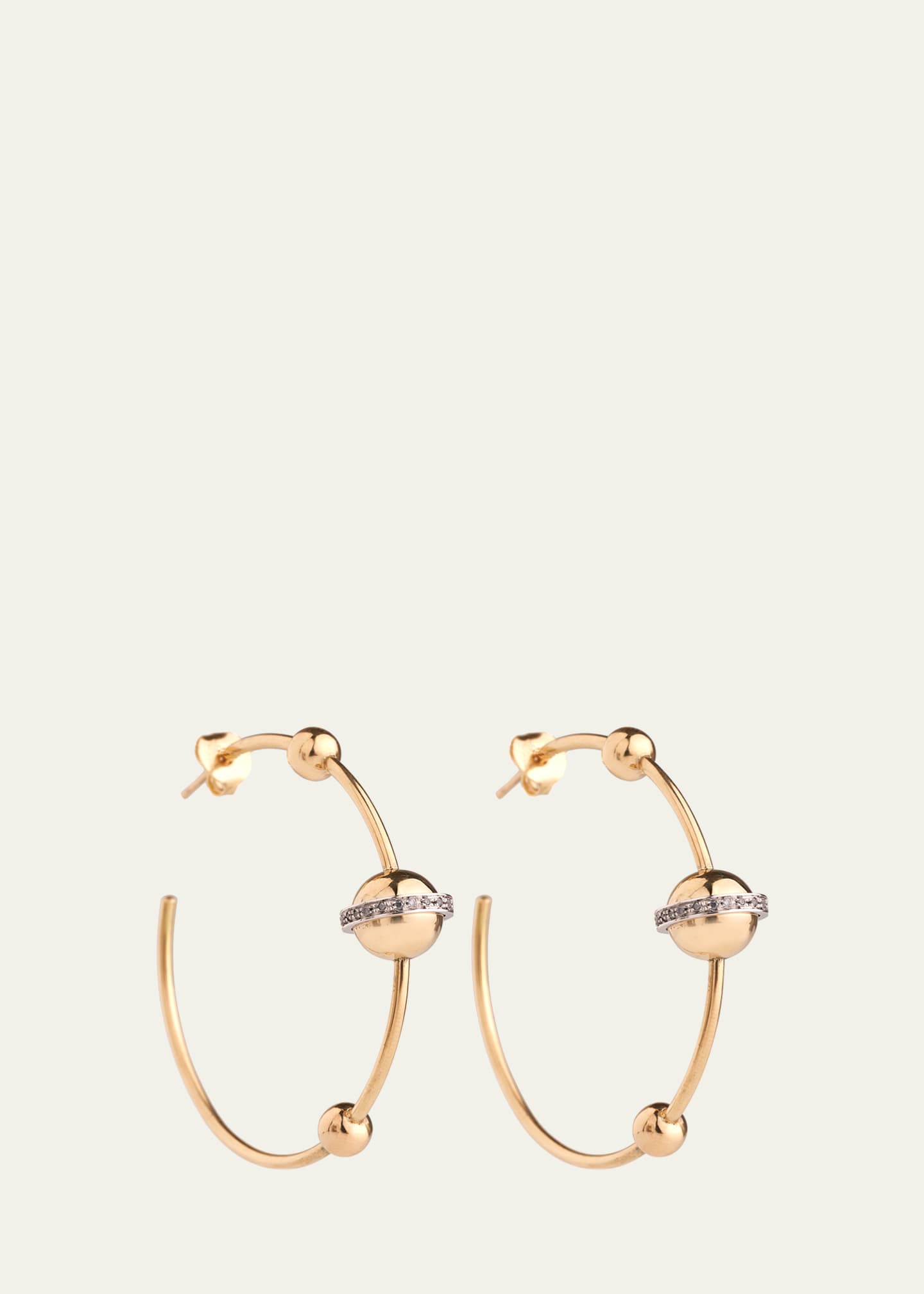 Faraone Mennella 8mm Gold Medium Hoop Earrings with Diamonds - Bergdorf ...