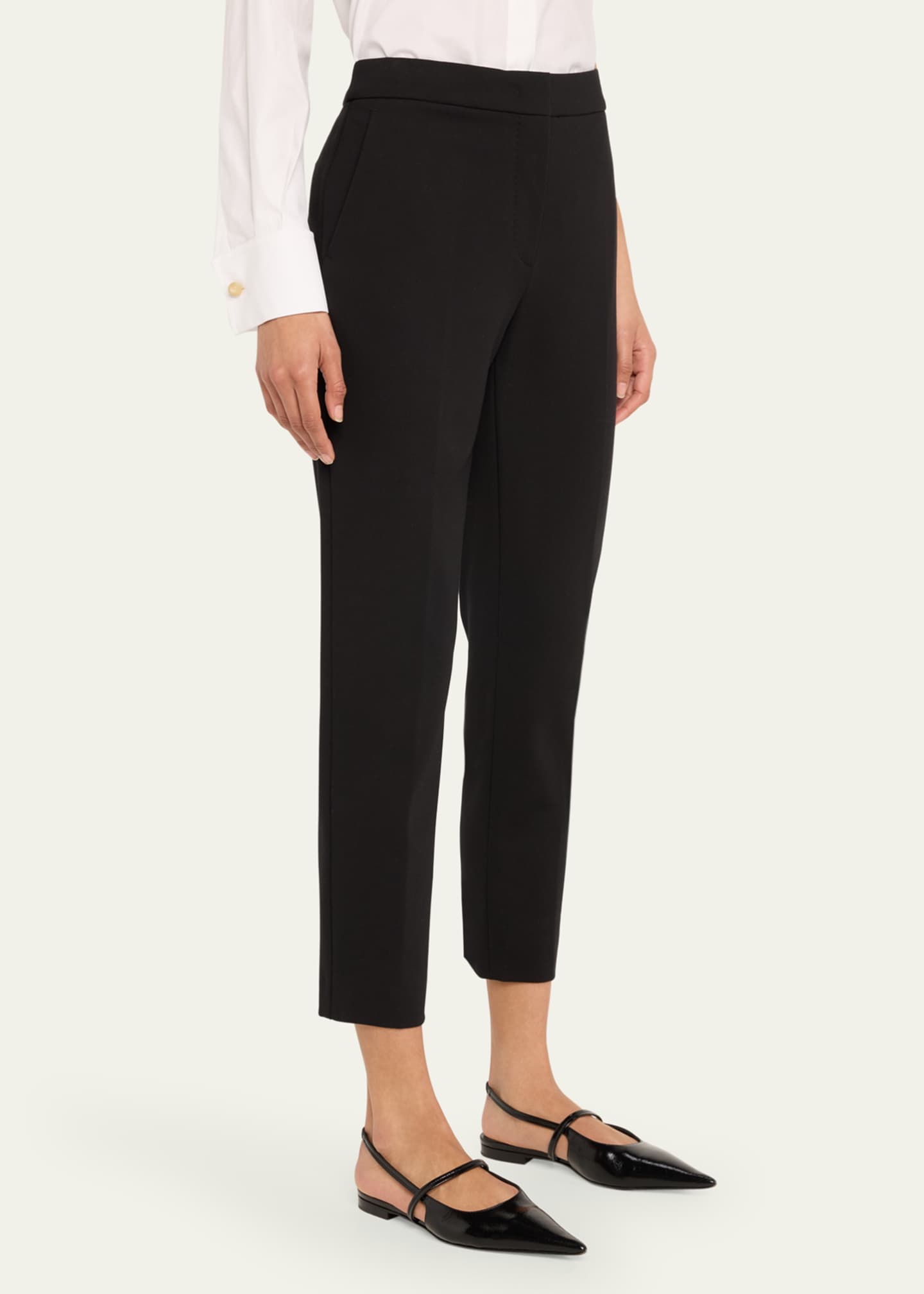 Max Mara Pegno Jersey Straight-Leg Ankle Pants - Bergdorf Goodman