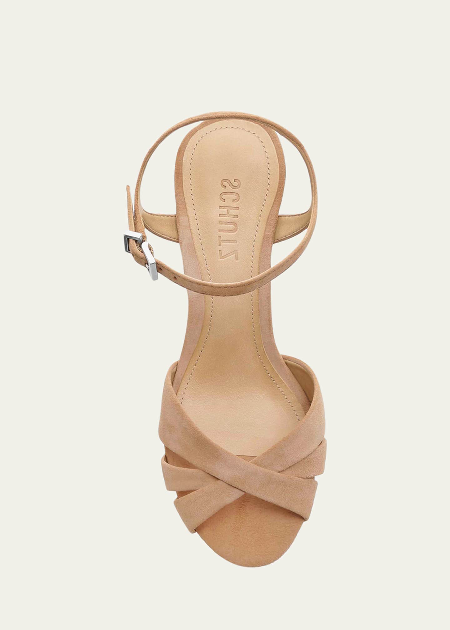 Schutz Keefa Nubuck Ankle-Strap Platform Sandals - Bergdorf Goodman
