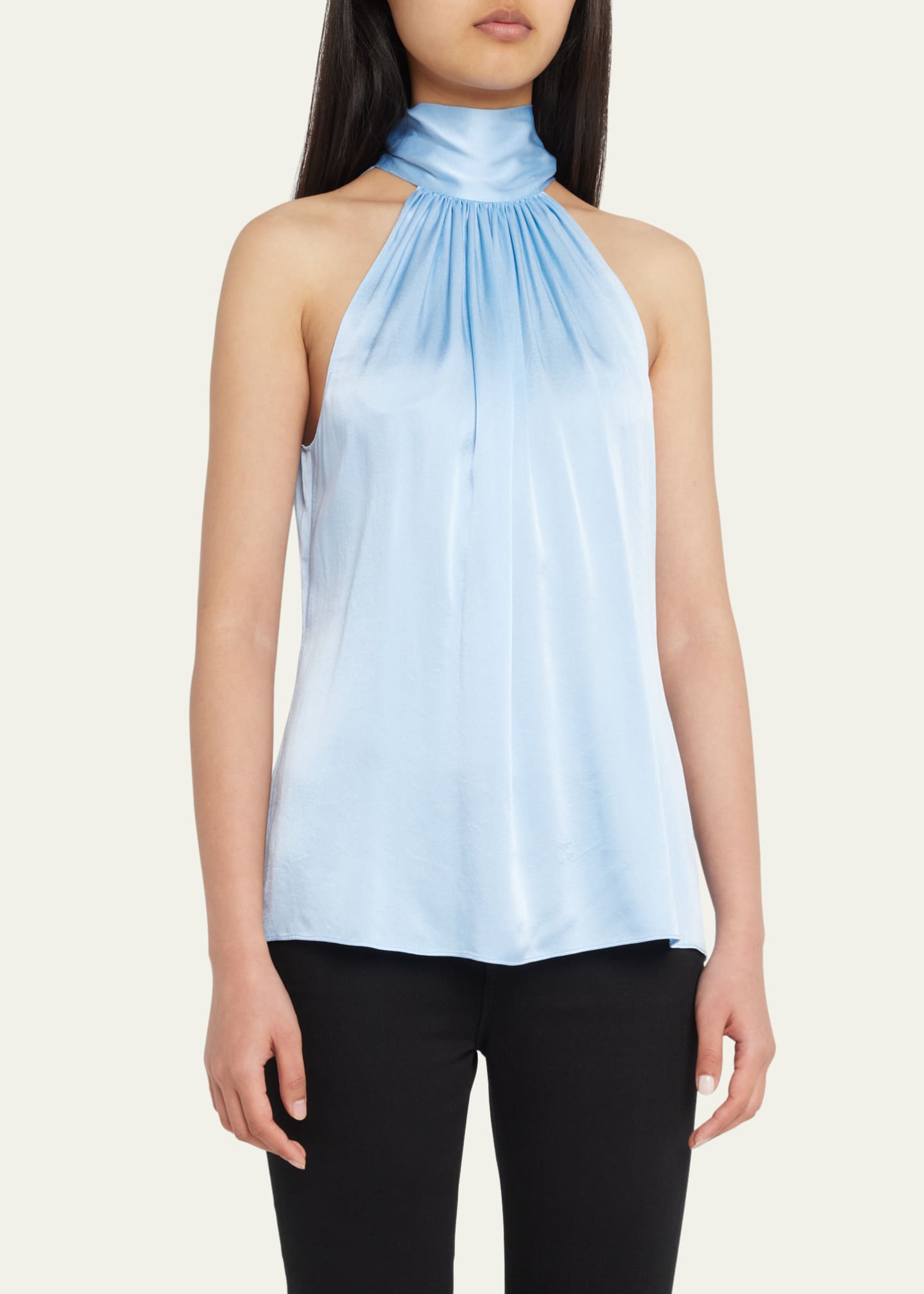 Ramy Brook Lori Tie-Neck Silk Halter Top - Bergdorf Goodman