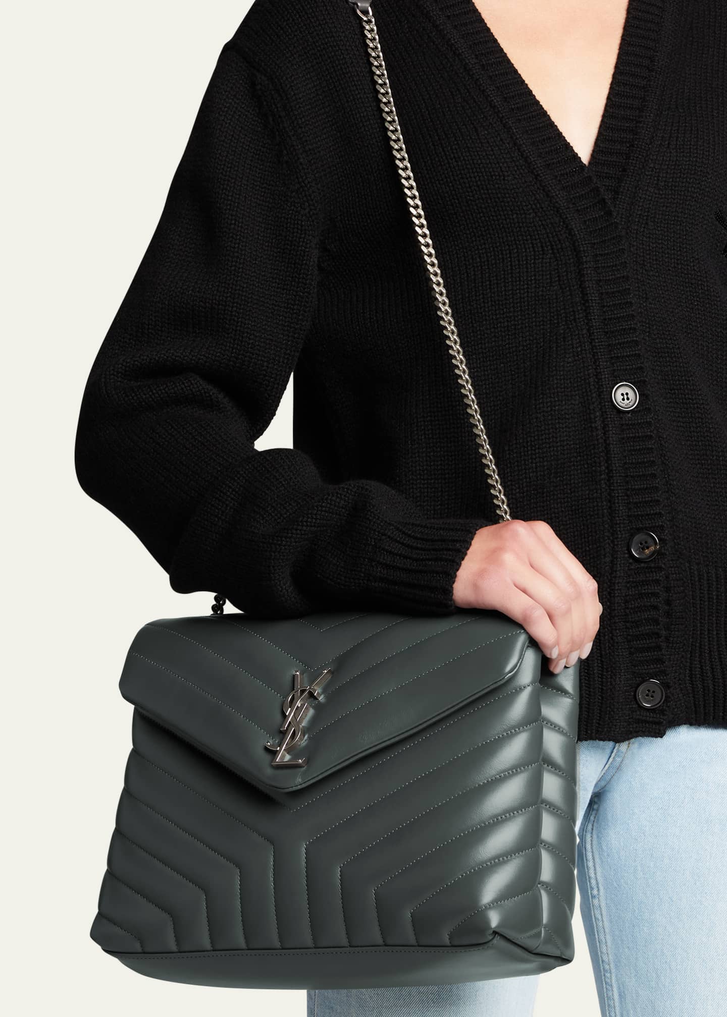 Saint Laurent Loulou Medium YSL Shoulder Bag in Quilted Leather ...