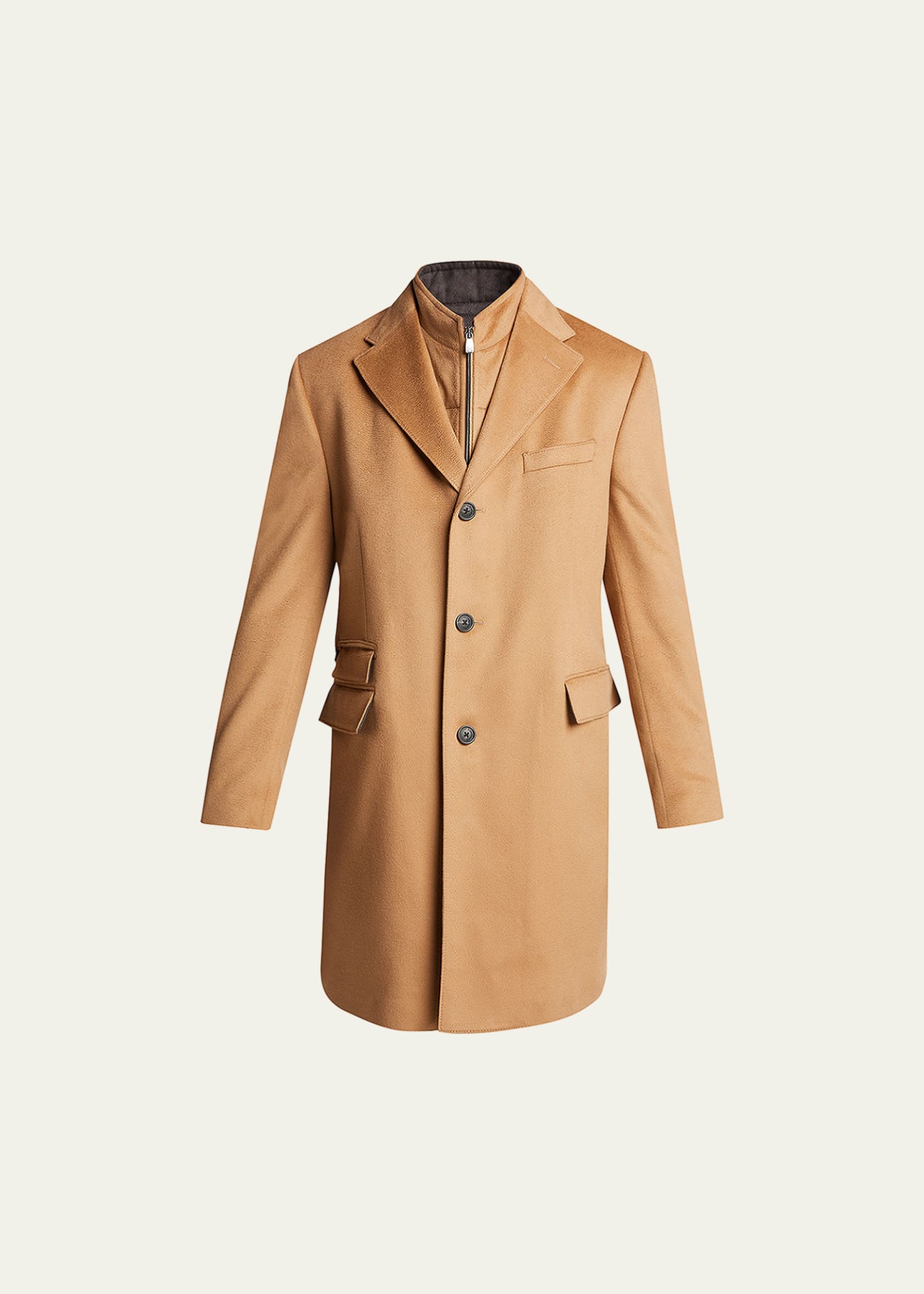 Corneliani Men's ID Top Coat w/ Removable Dickey - Bergdorf Goodman
