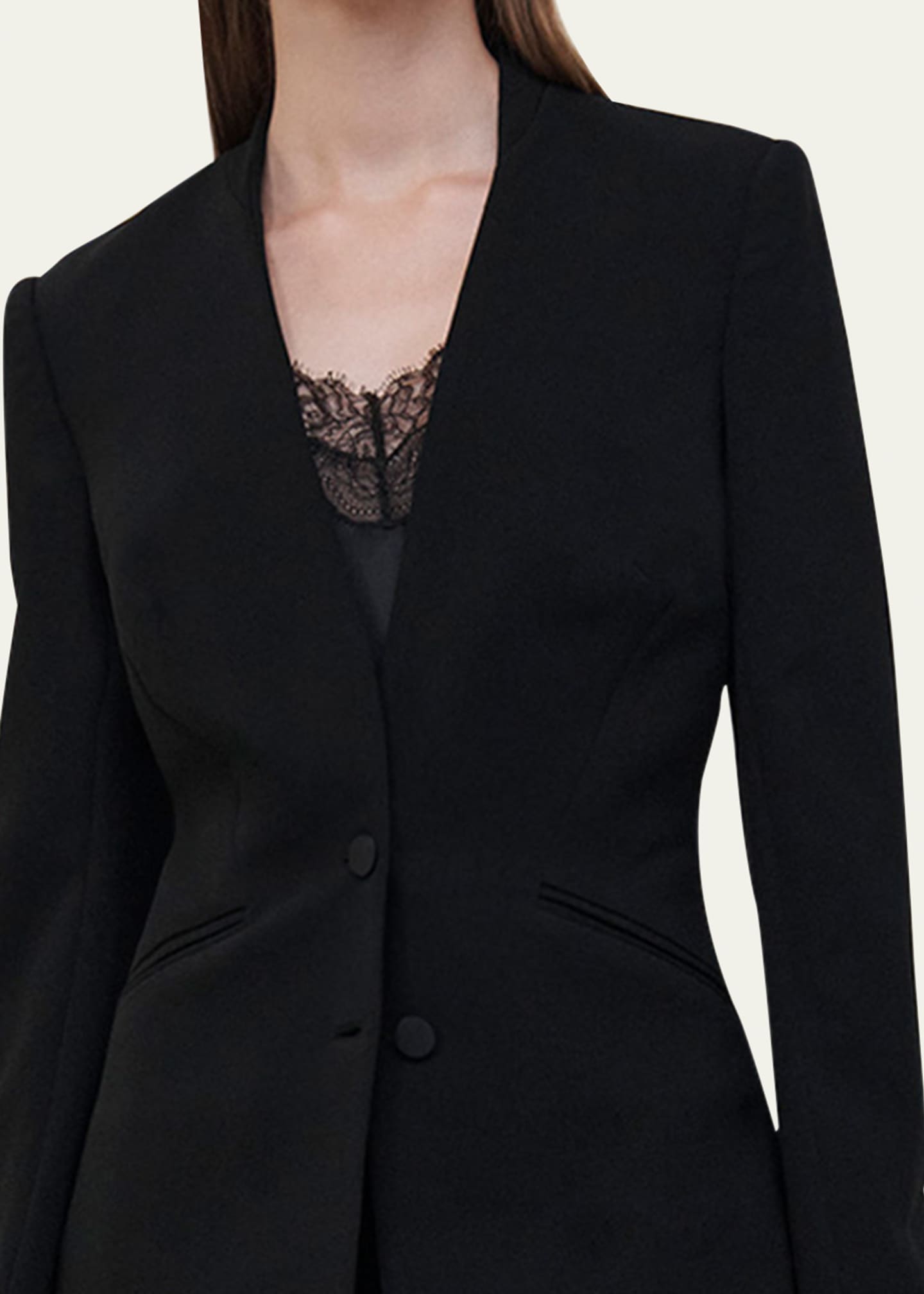 SIMKHAI Crepe Combo Basque Jacket - Bergdorf Goodman