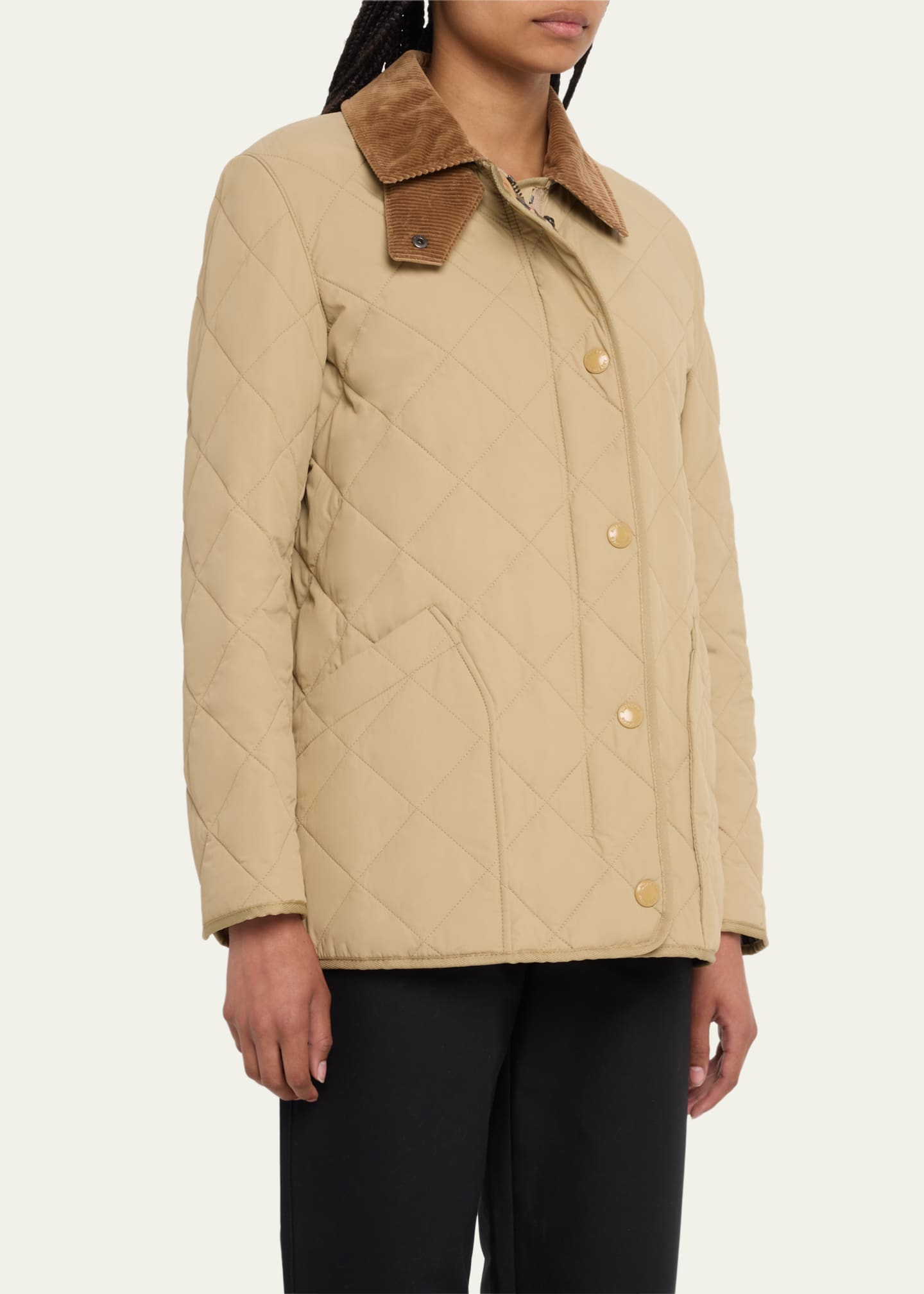 Burberry Cotswold Quilted Barn Jacket, Beige - Bergdorf Goodman