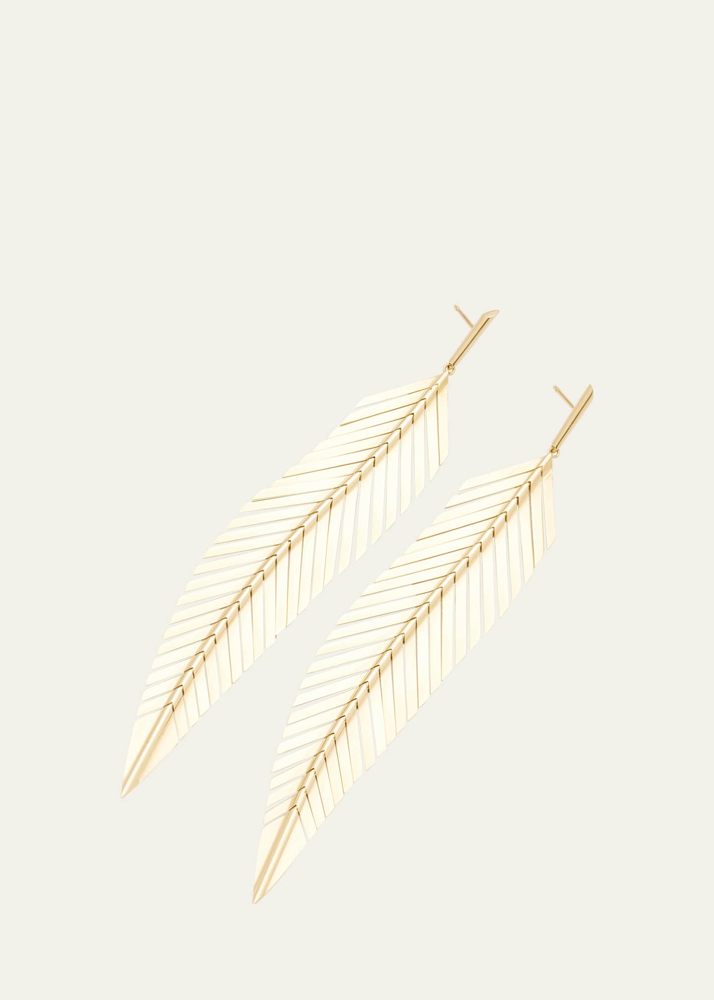 CADAR 18K Yellow Gold Large Feather Drop Earrings - Bergdorf Goodman