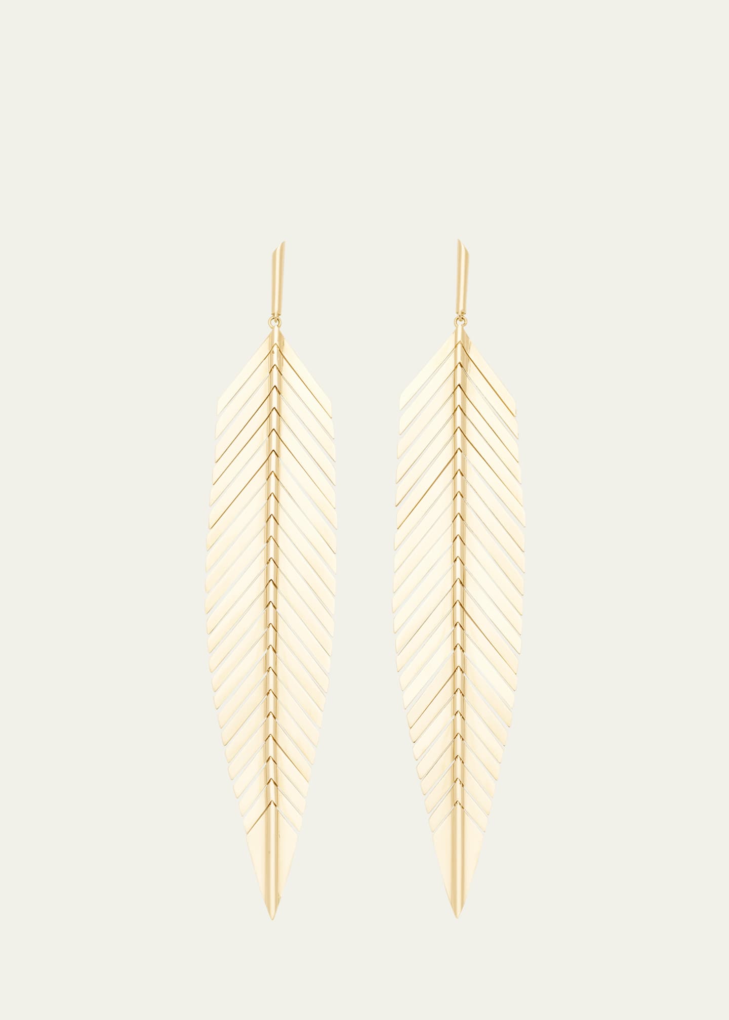 CADAR 18K Yellow Gold Large Feather Drop Earrings - Bergdorf Goodman
