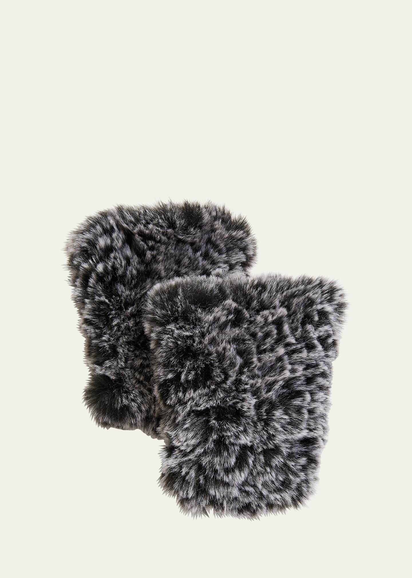 Surell Accessories Faux Fur Knitted Fingerless Mittens - Bergdorf Goodman