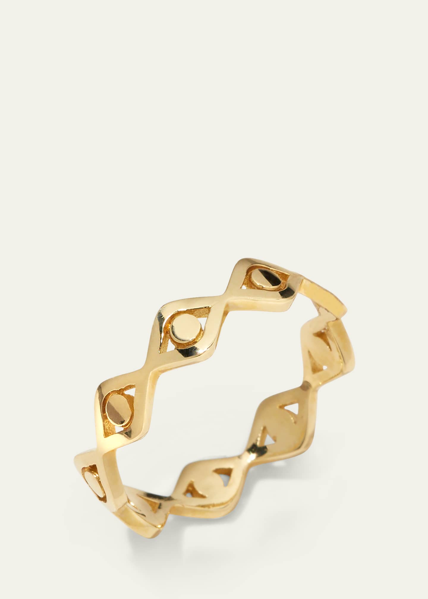 Sydney Evan 14k Yellow Gold Small Pure Evil Eye Eternity Ring, Size 6 ...