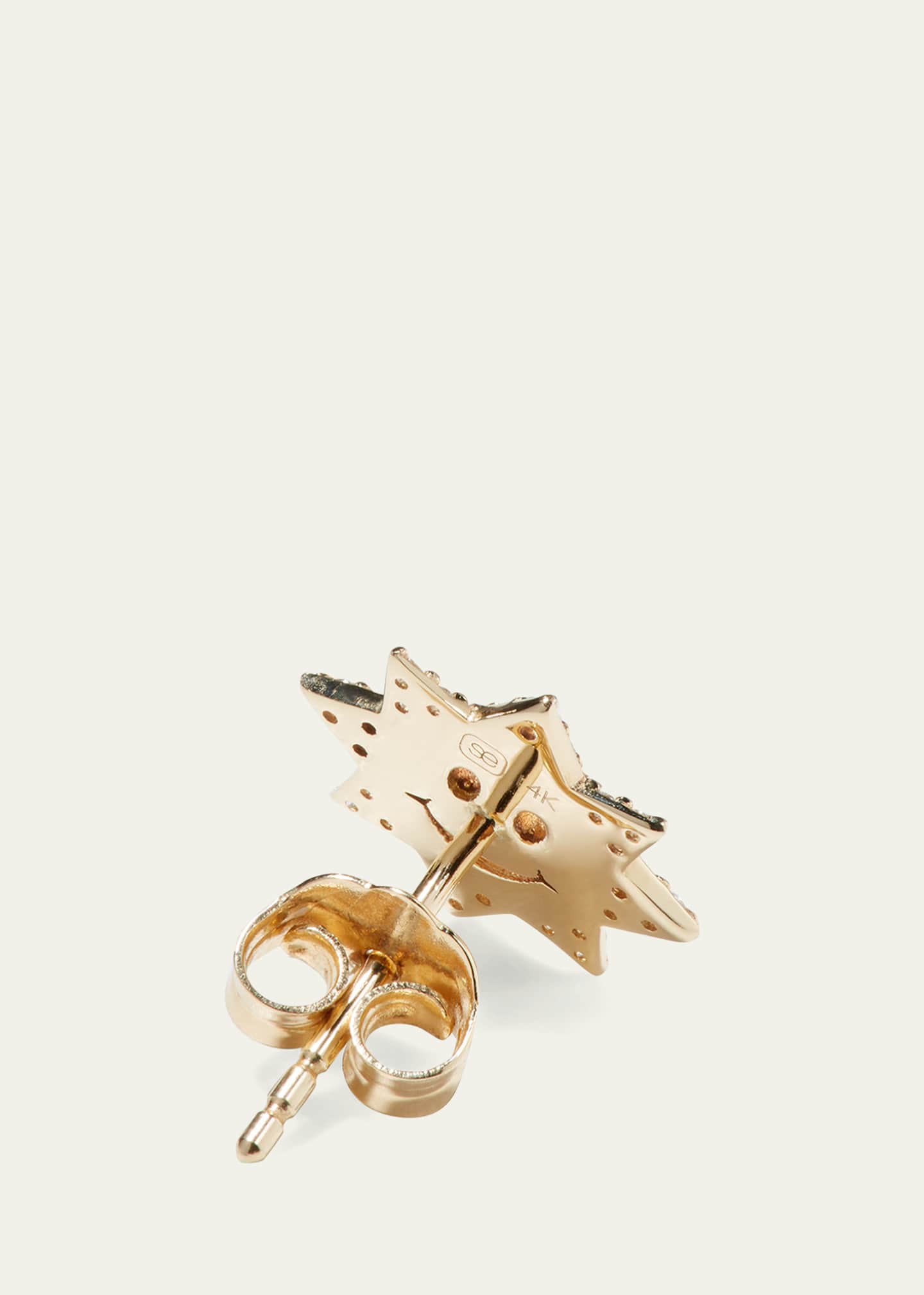 Sydney Evan 14k Diamond Happy Face Single Sun Stud Earring - Bergdorf ...