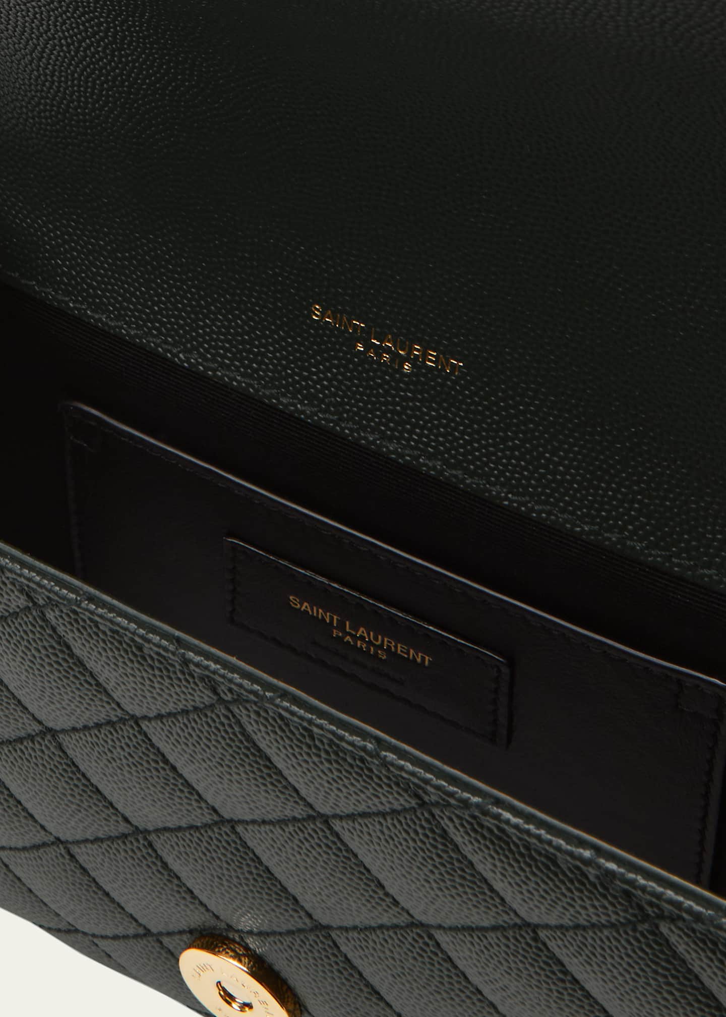 Saint Laurent Envelope Triquilt Small YSL Shoulder Bag in Grained ...