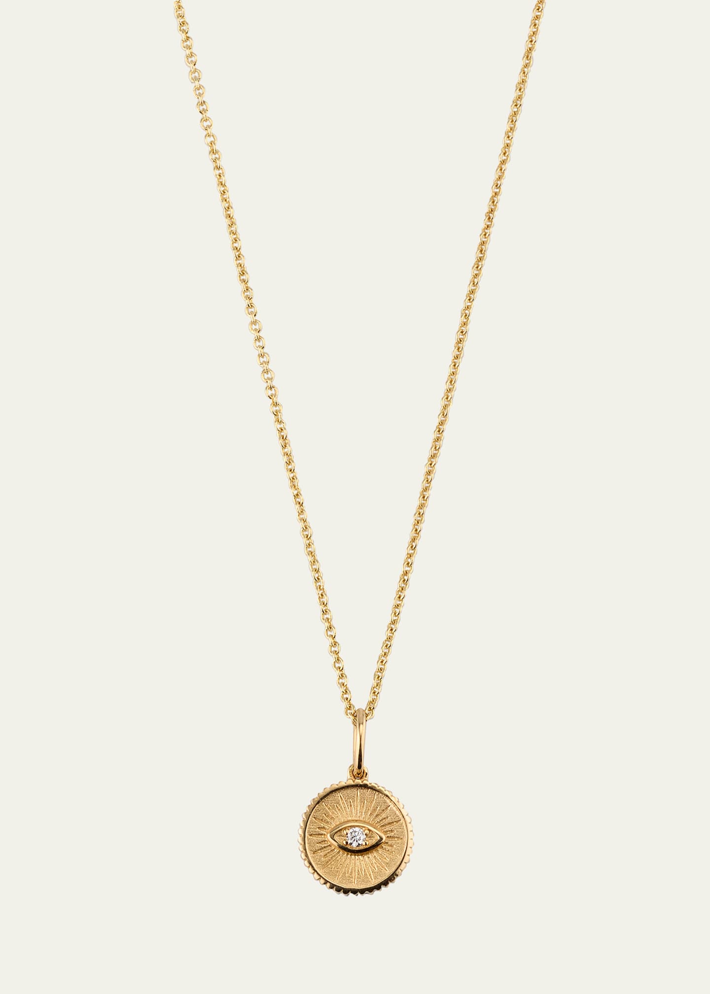 Sydney Evan 14k Diamond Evil Eye Coin Necklace - Bergdorf Goodman