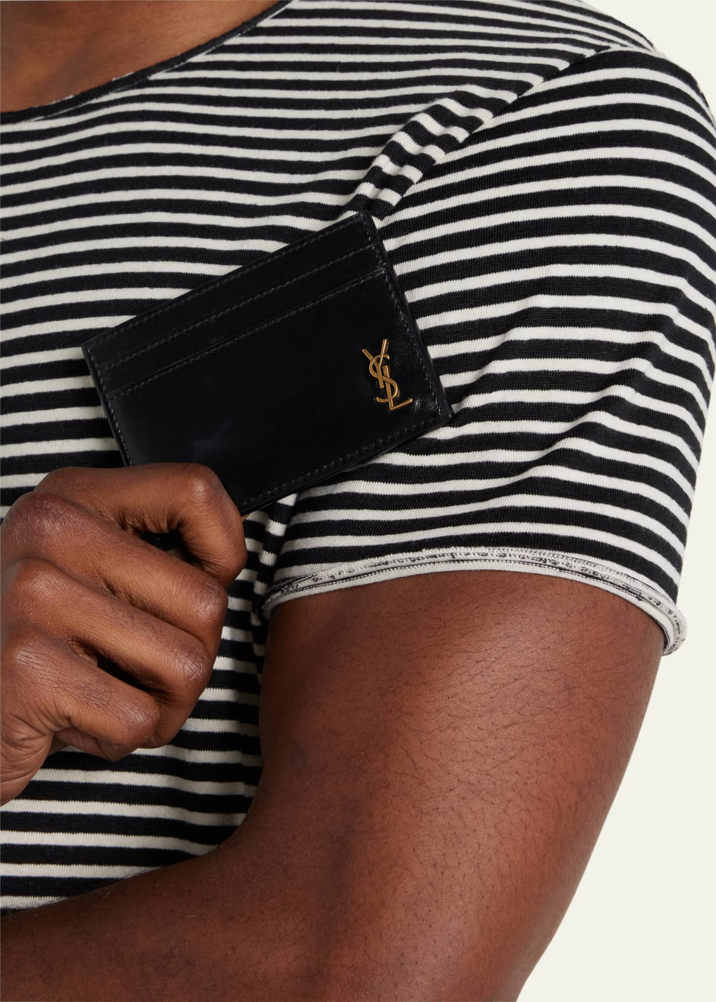 Saint Laurent Men's YSL Monogram Card Case - Bergdorf Goodman
