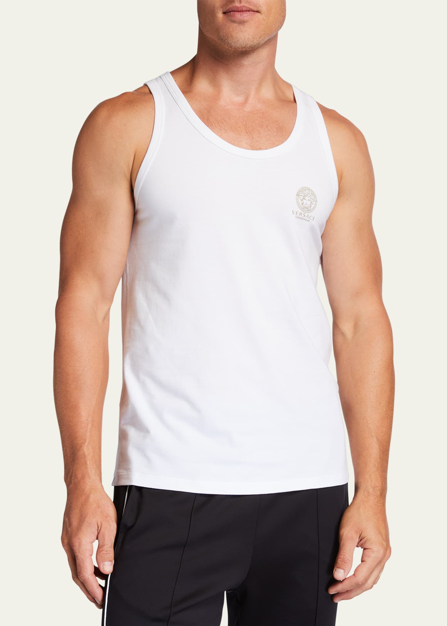 Versace Men's Solid Medusa Head Tank Top - Bergdorf Goodman