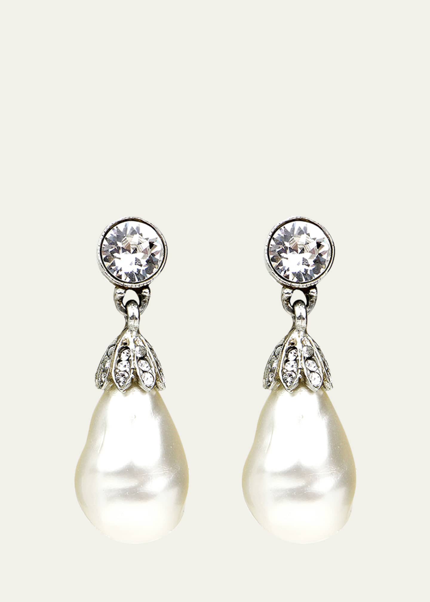 Ben-Amun Baroque Glass-Pearl Crystal Drop Earrings - Bergdorf Goodman