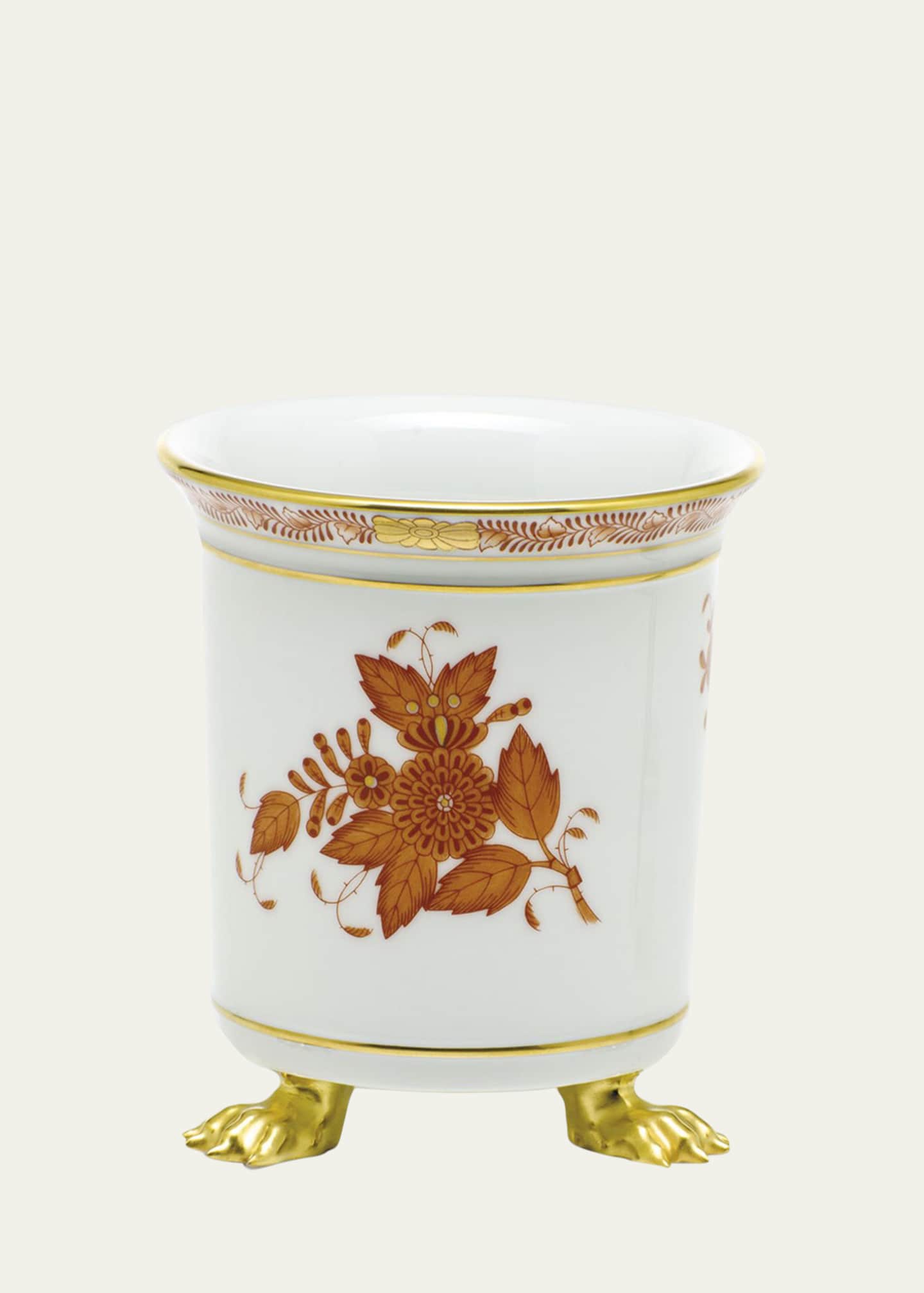 Herend Chinese Bouquet Rust Mini Cache Pot with Feet - Bergdorf Goodman