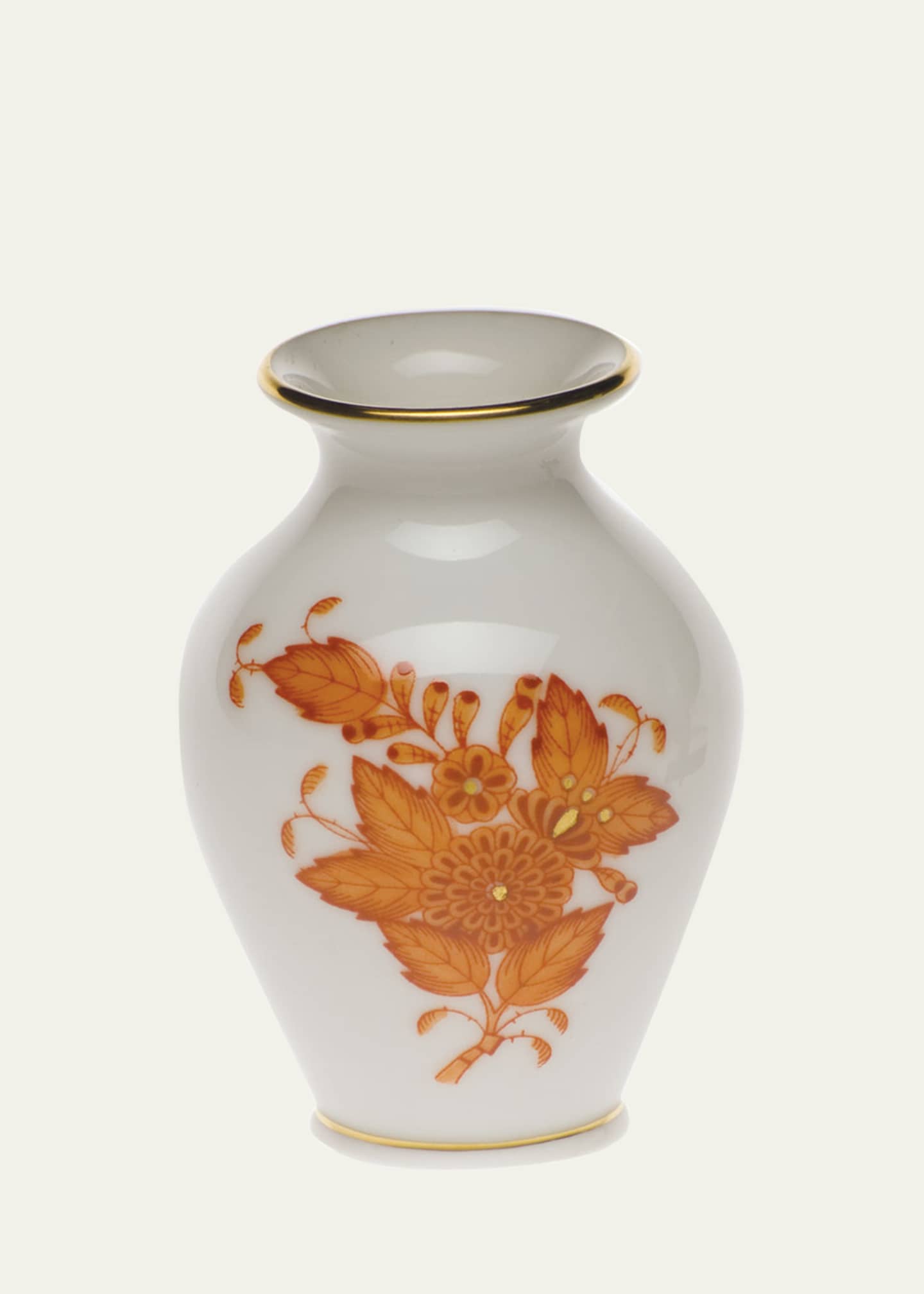 Herend Chinese Bouquet Rust Small Bud Vase with Lip - Bergdorf Goodman