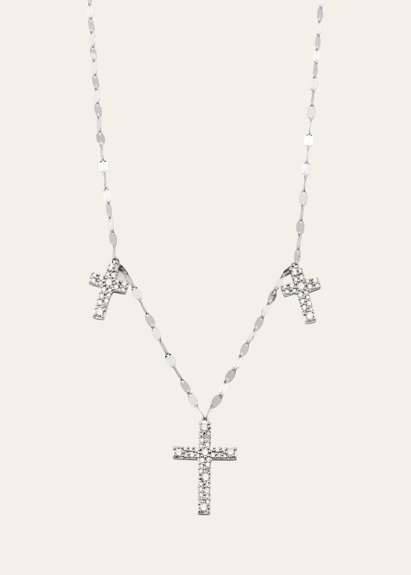 Lana Encrusted Diamond Triple Cross Necklace - Bergdorf Goodman