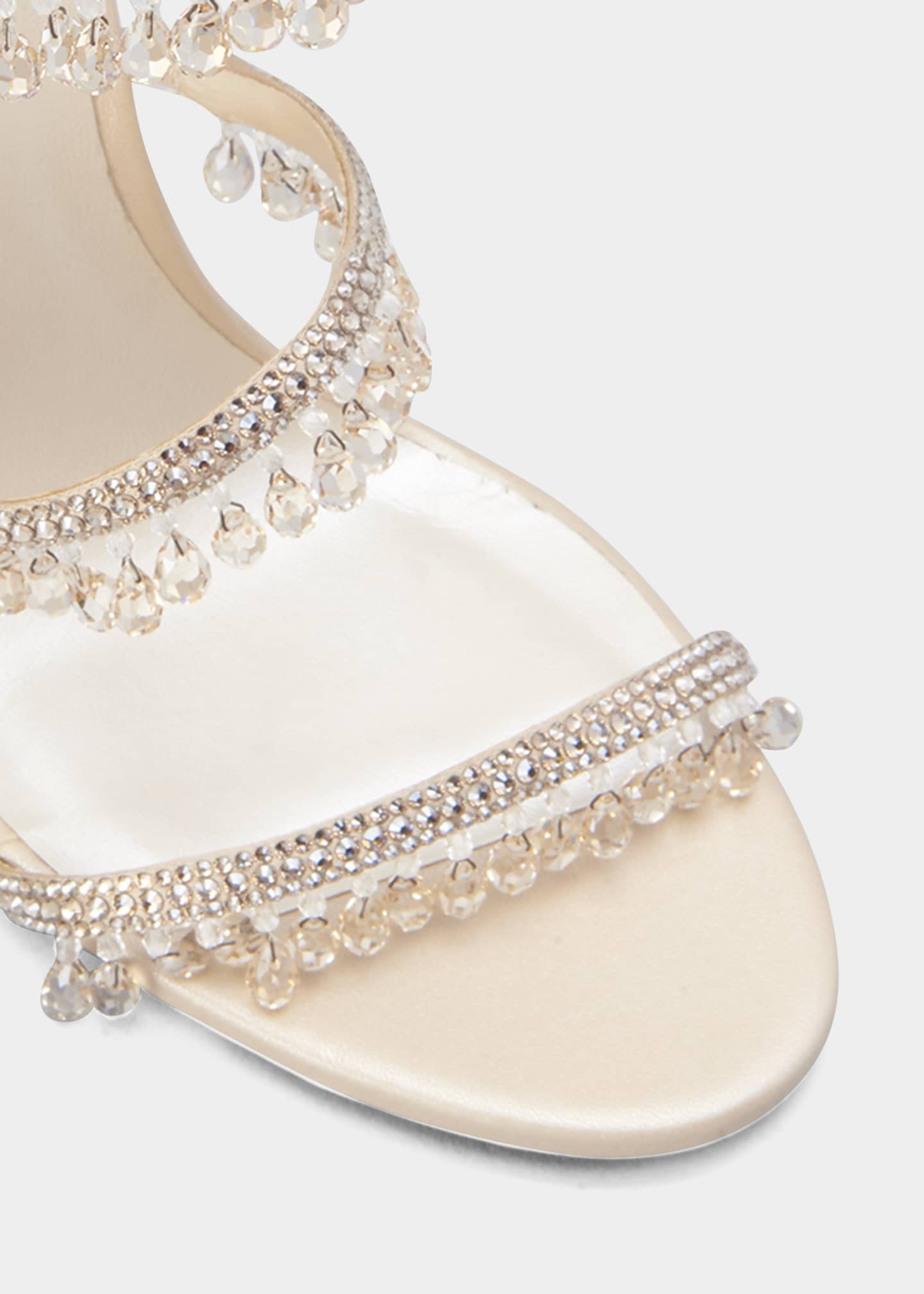 Rene Caovilla Chandelier Snake Beaded Crystal Ankle-Wrap Sandals ...