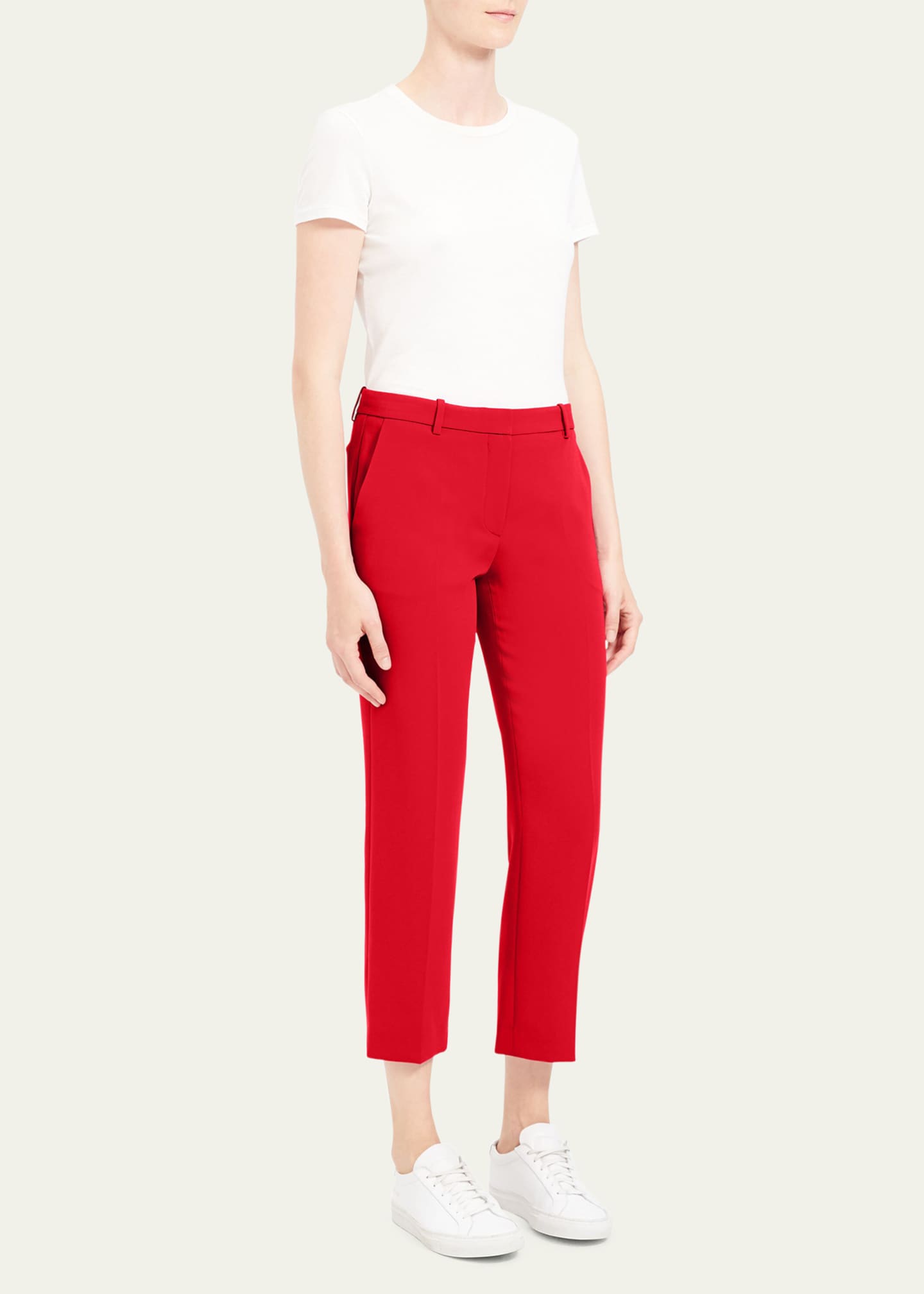 Theory Treeca 4 Admiral Crepe Tailored Crop Trousers - Bergdorf Goodman