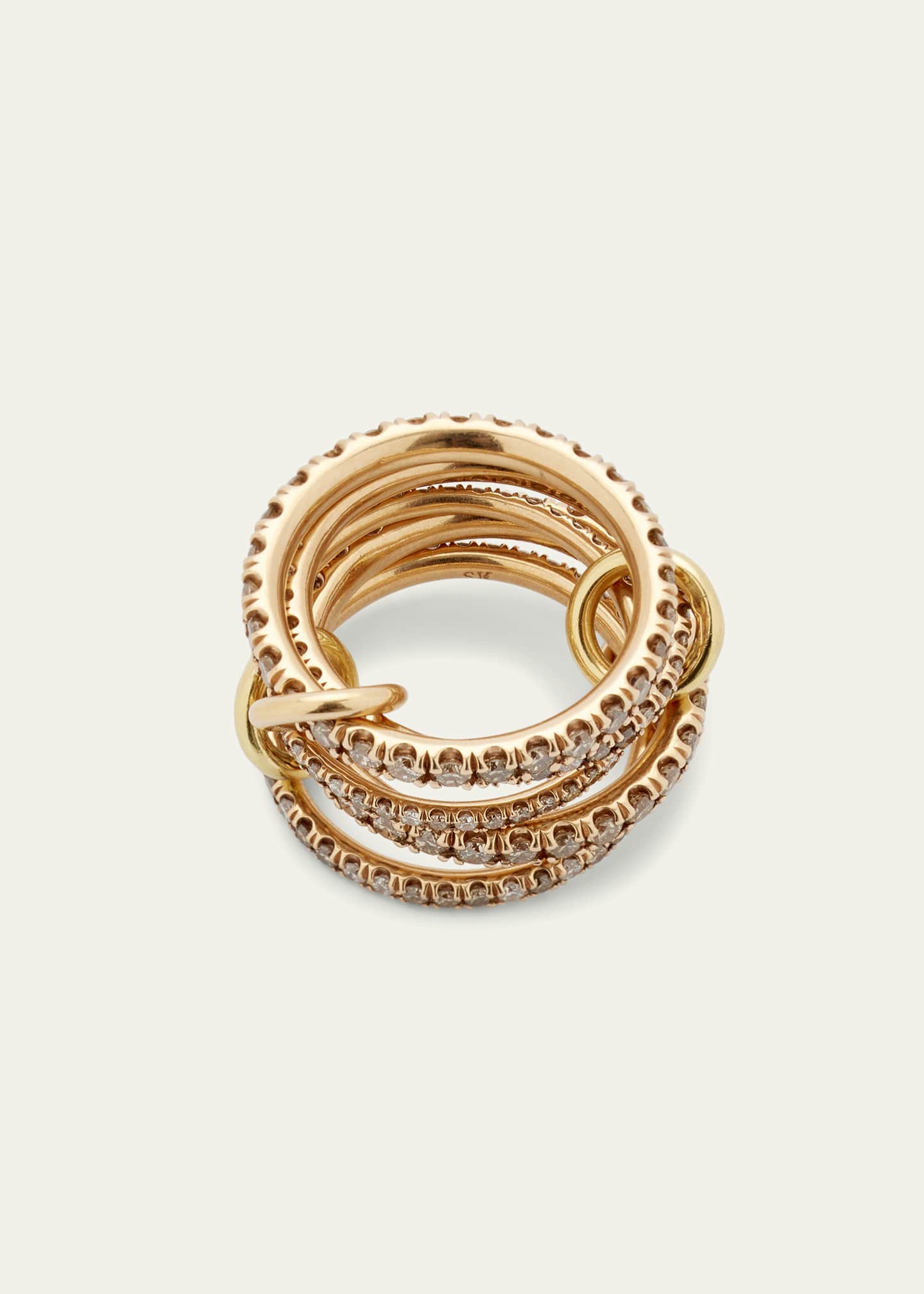 Spinelli Kilcollin Selena 18k Rose Gold 5-Band Ring with Diamonds ...
